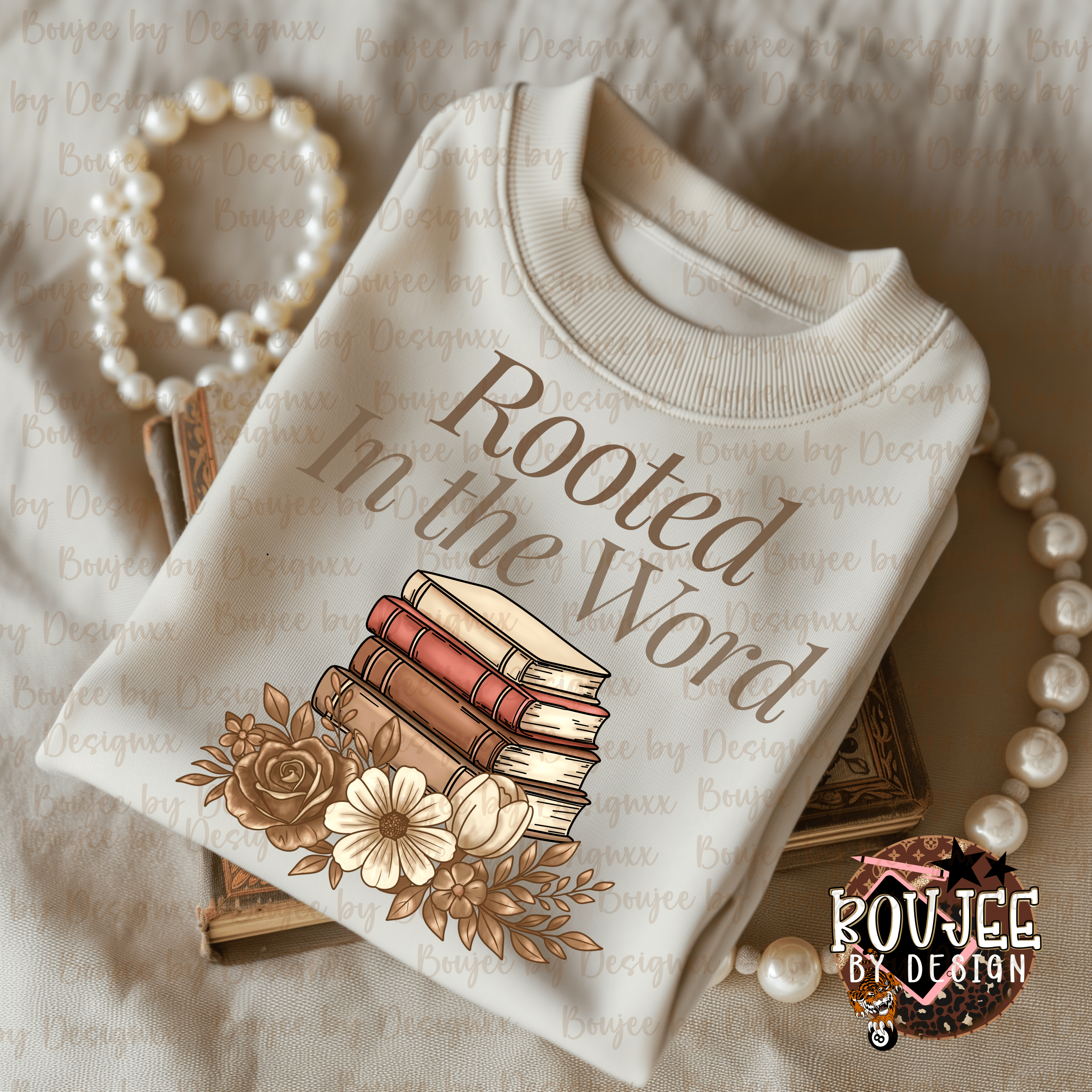 Rooted in the Word | Faith-Based Book Stack PNG | Christian Design ...