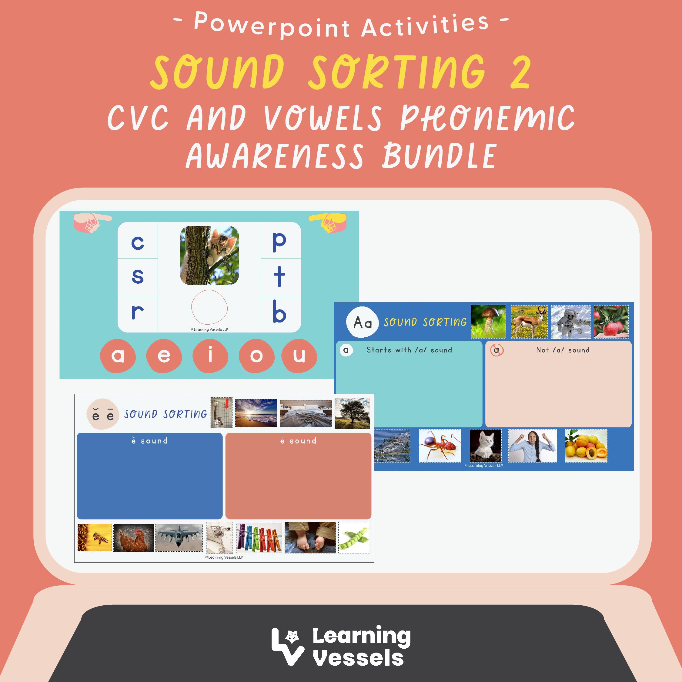 Sound Sorting 2 - CVC and Vowels Phonemic Awareness Bundle