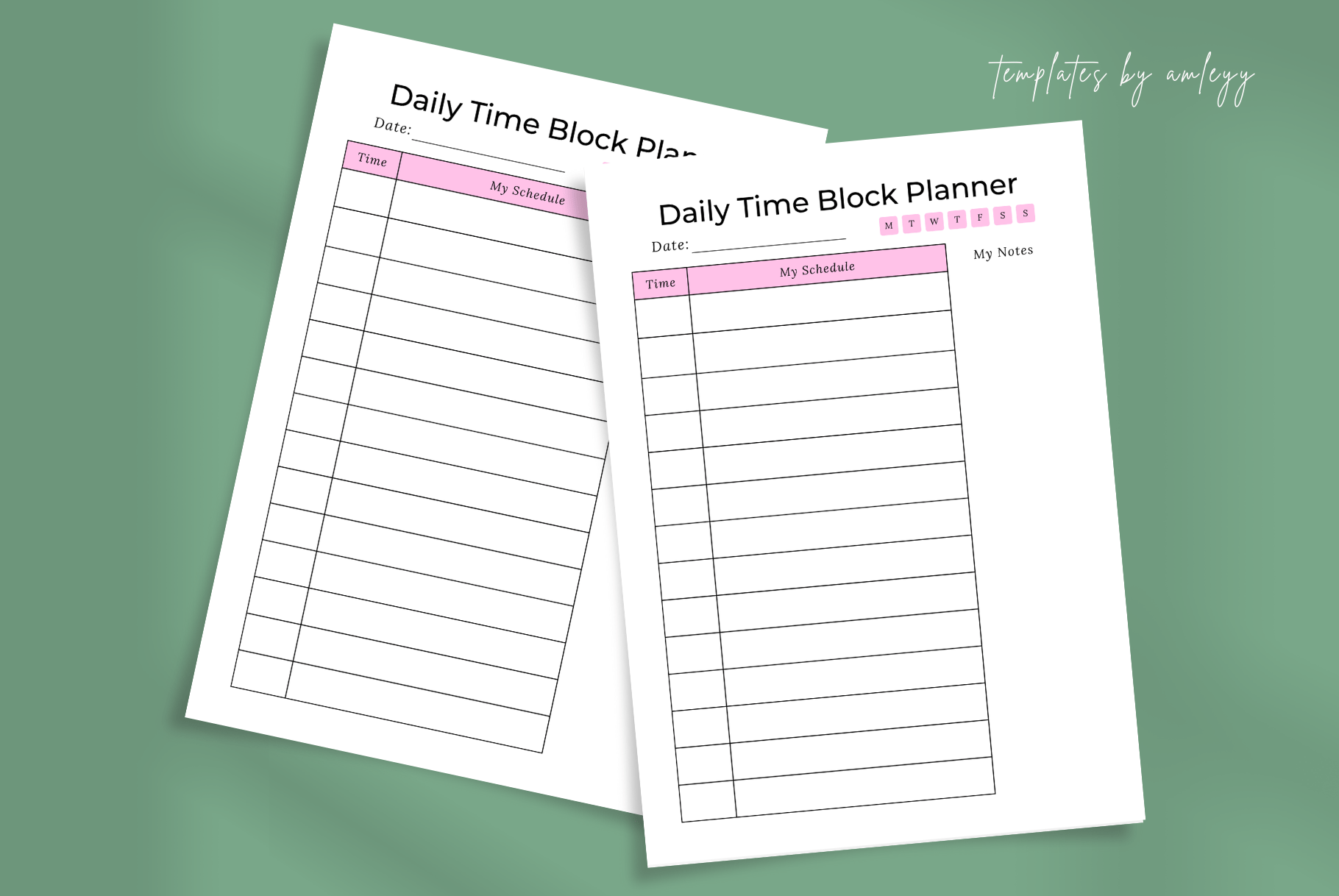 Free Daily Time Block Planner Template | Time Blocking Daily Schedule ...
