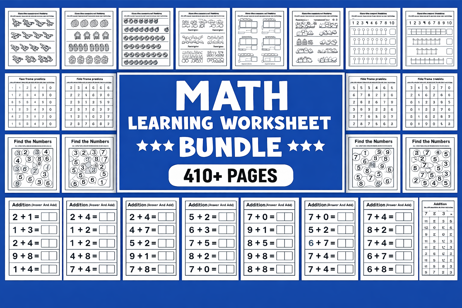 Math Learning Worksheet Bundle, 400 pages - Payhip
