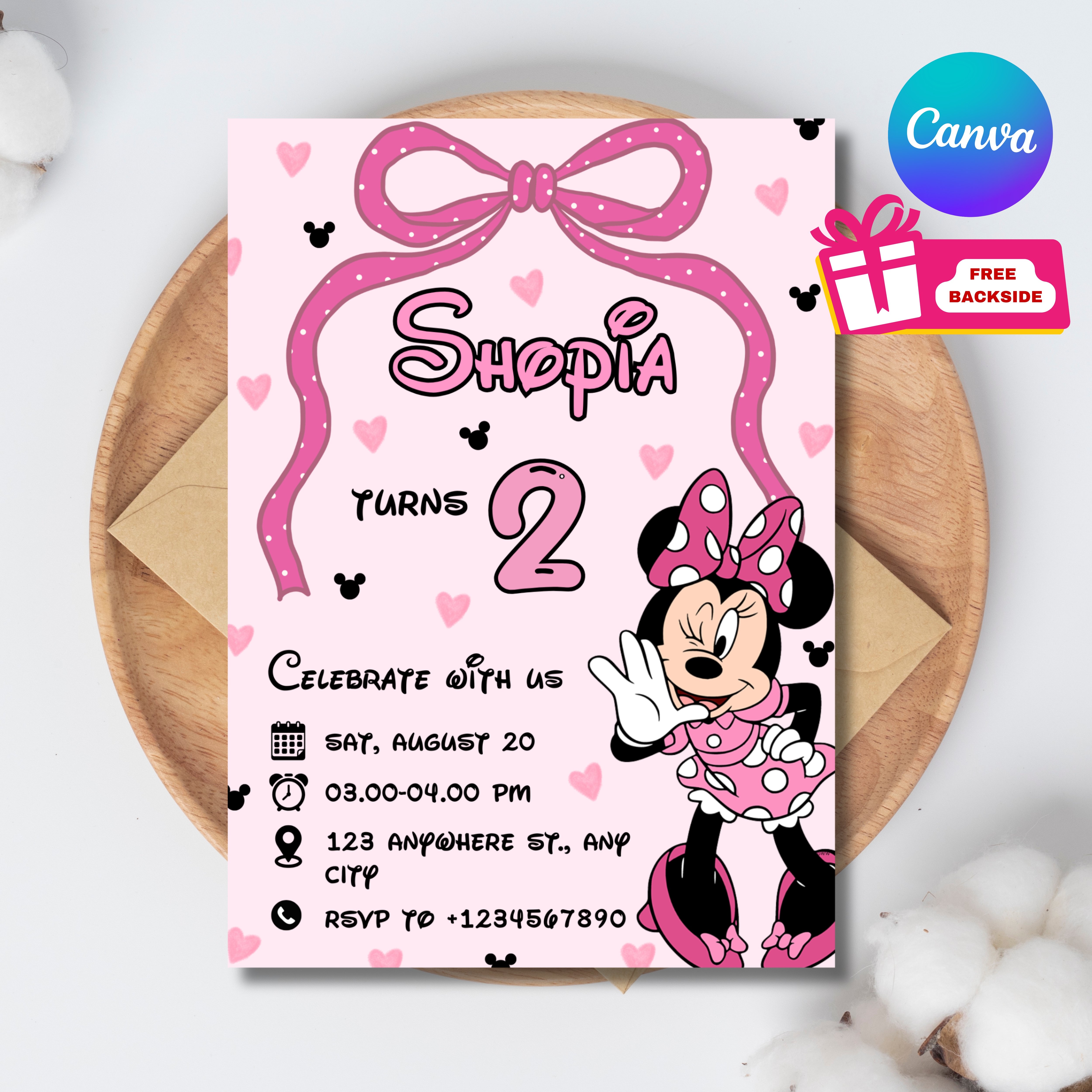 Mickey Mouse Birthday Invitation Template Canva [BI38] - Payhip