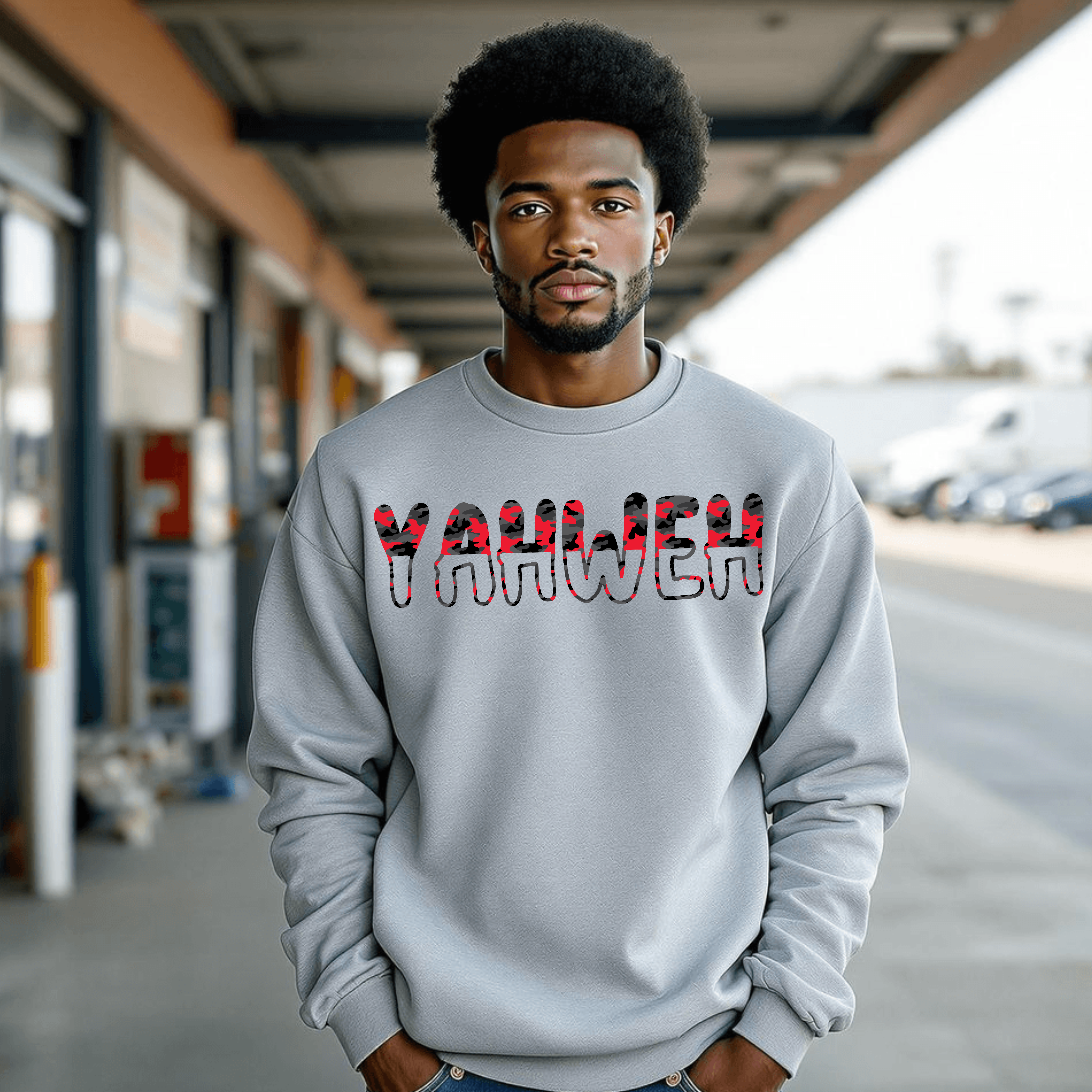 Yahweh Red Black Camo PNG | Christian Faith Design | Bold Scripture ...