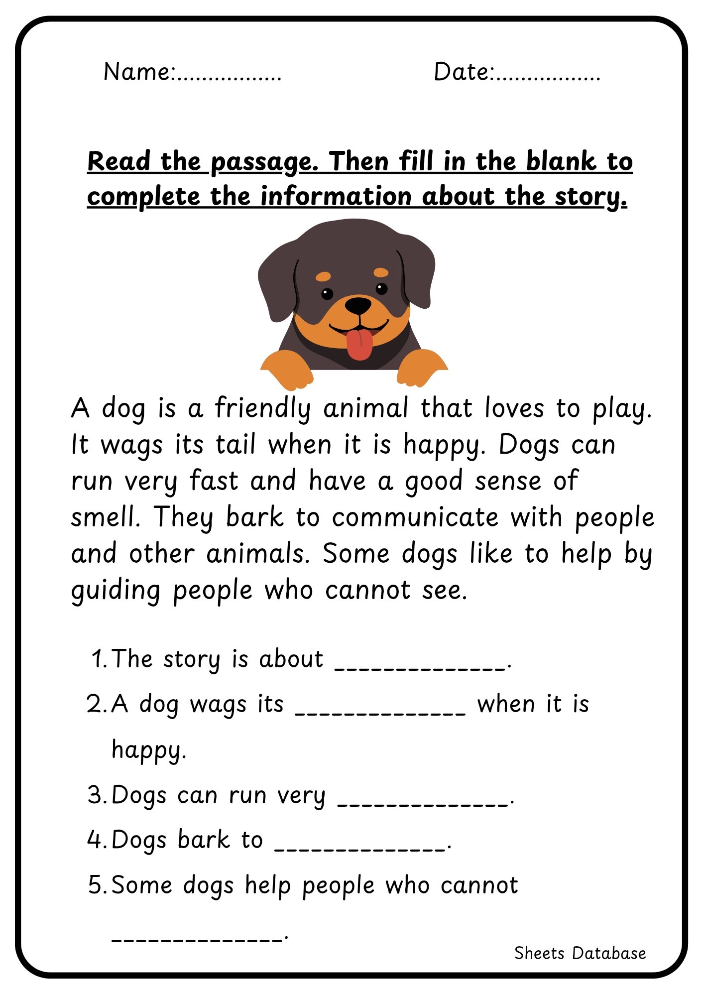 Animal Reading Comprehension Worksheets - Payhip