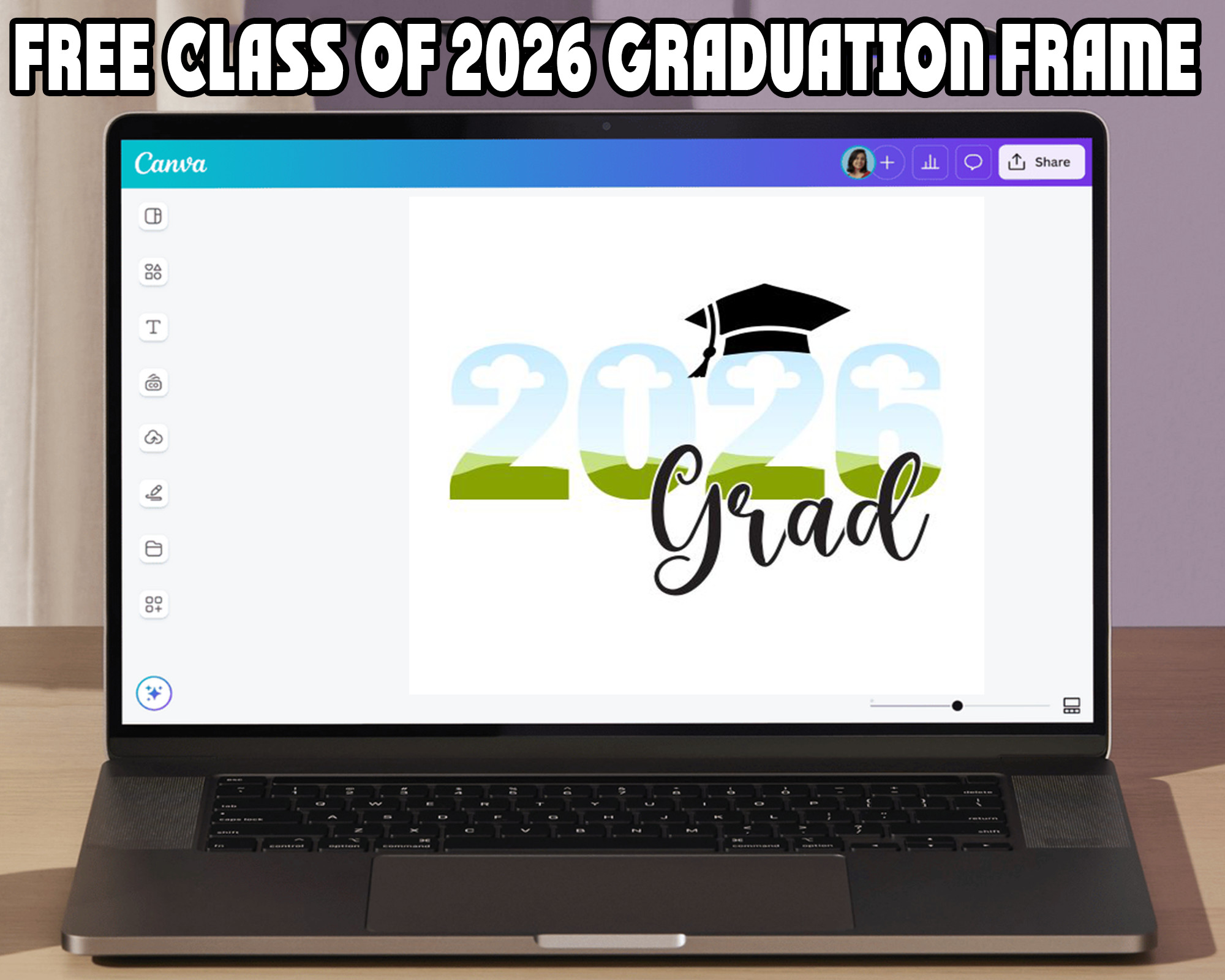 FREE 2026 Graduation Frame Canva Template | Senior 2026 Photo Frame ...