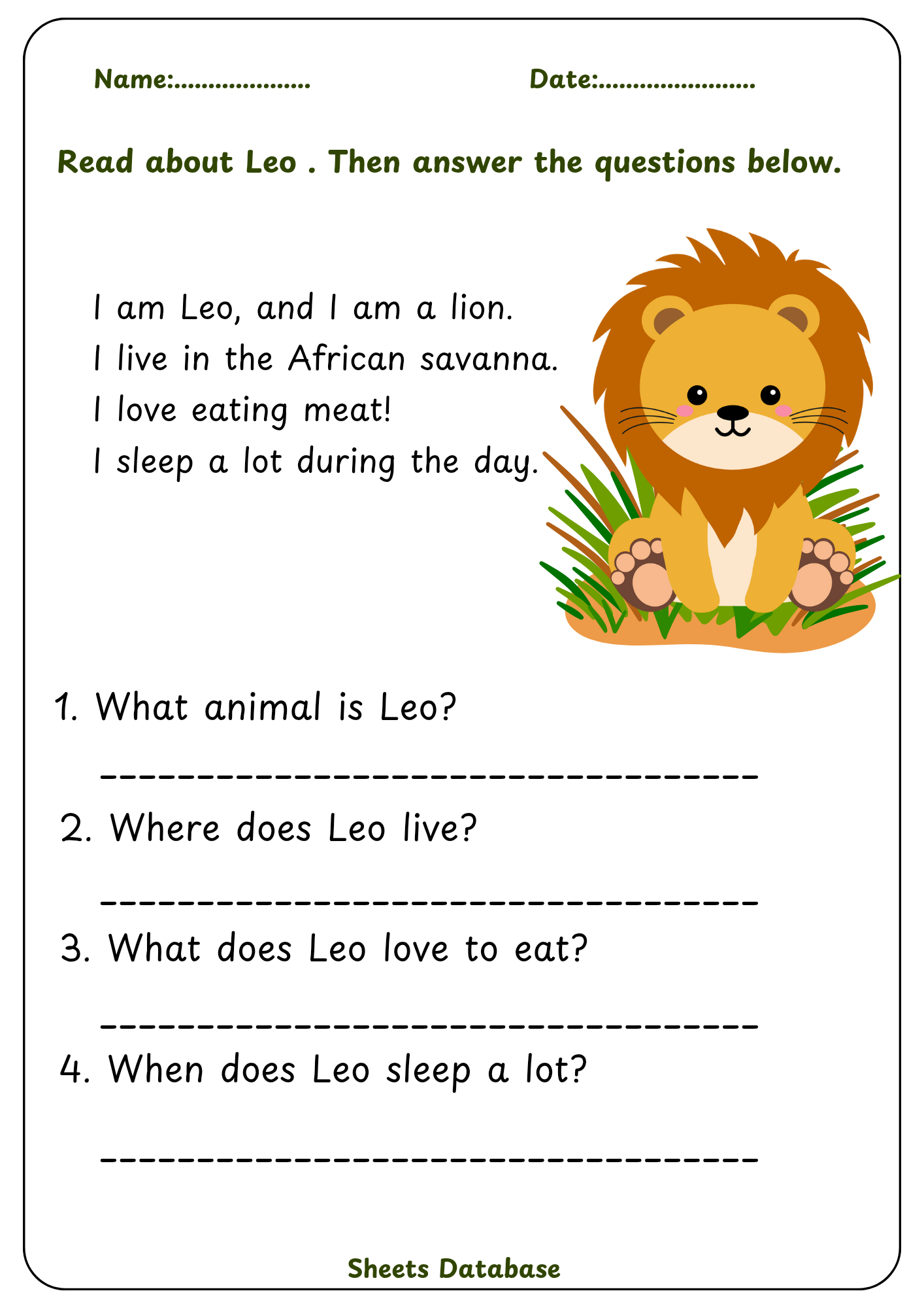 Animal Reading Comprehension Worksheets (Beginner ESL) - Payhip