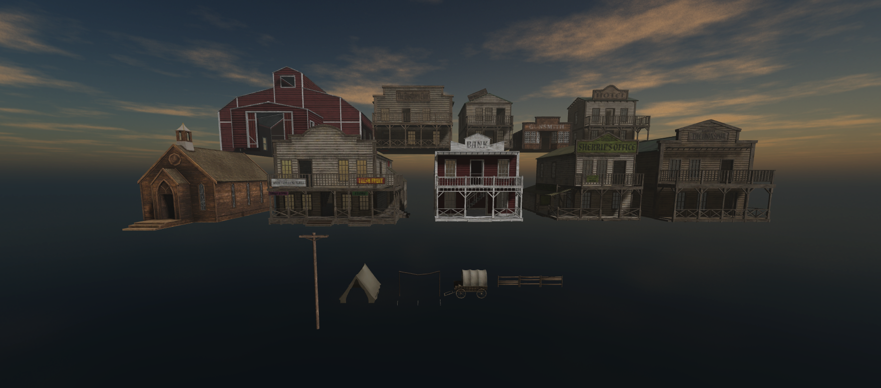 [FULL BUNDLE] Roblox Wild West Buildings & Props Pack