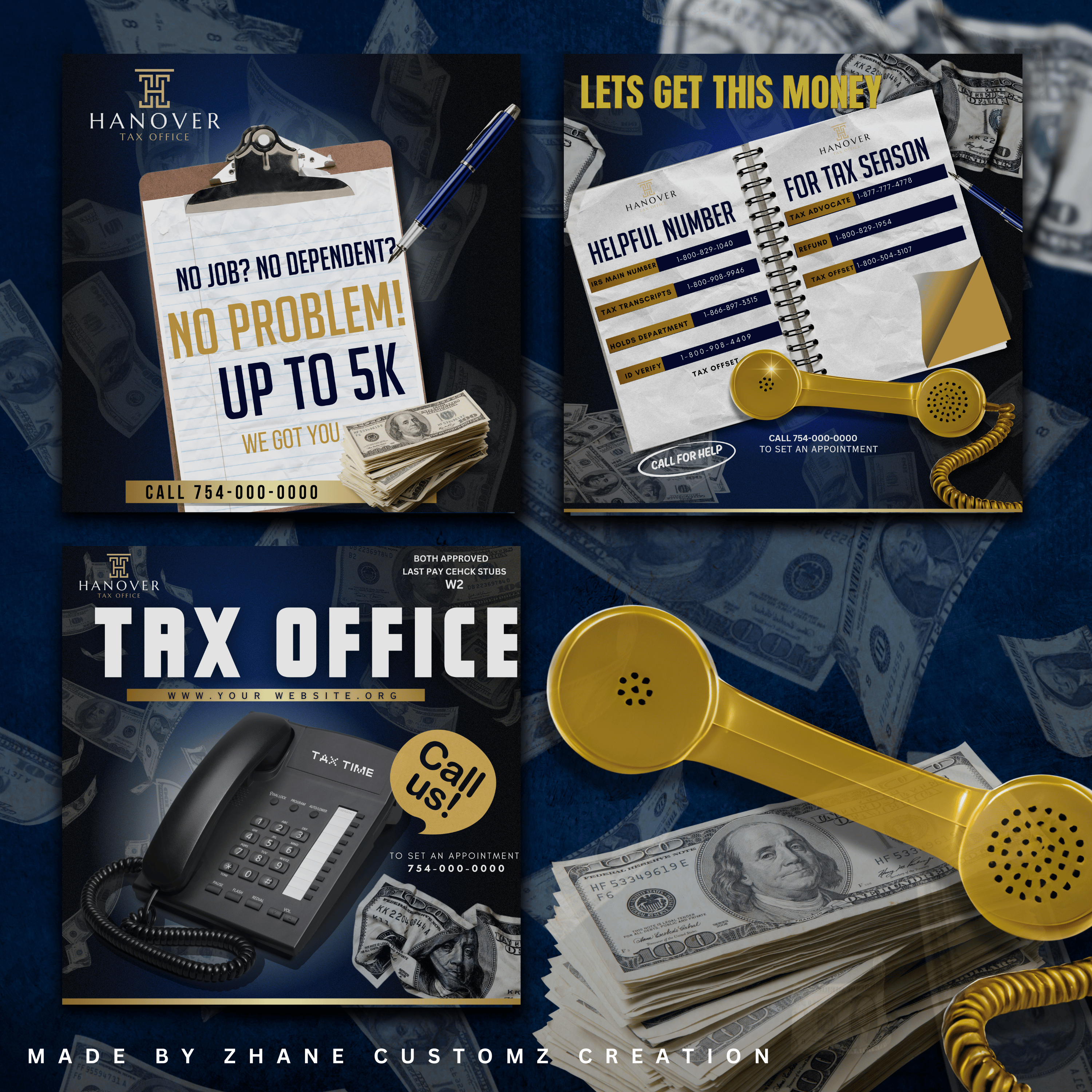 💼 Tax Flyer Bundle – 3 Flyers (Editable) - Payhip