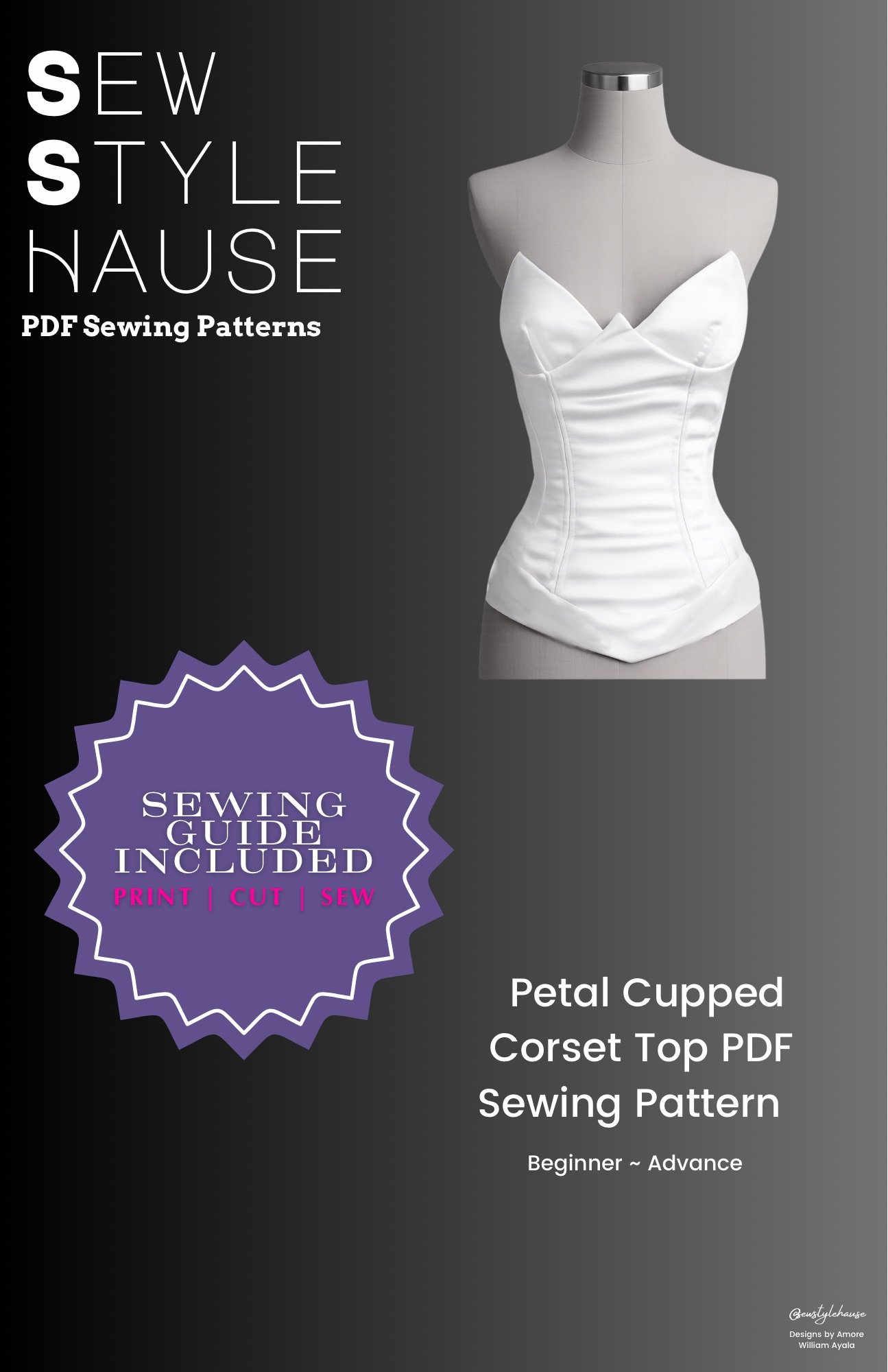 Petal Cupped Corset Top PDF Sewing Pattern - Payhip