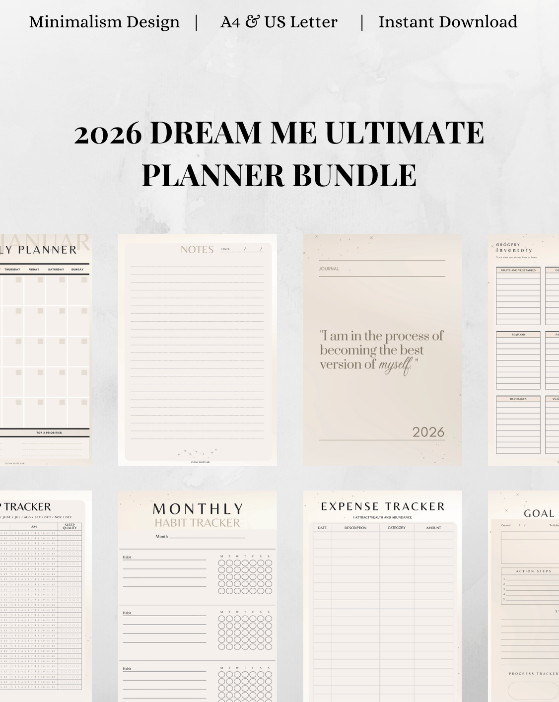 2026 Dream Me Ultimate Planner Bundle | 88-Page Aesthetic Life Planner ...