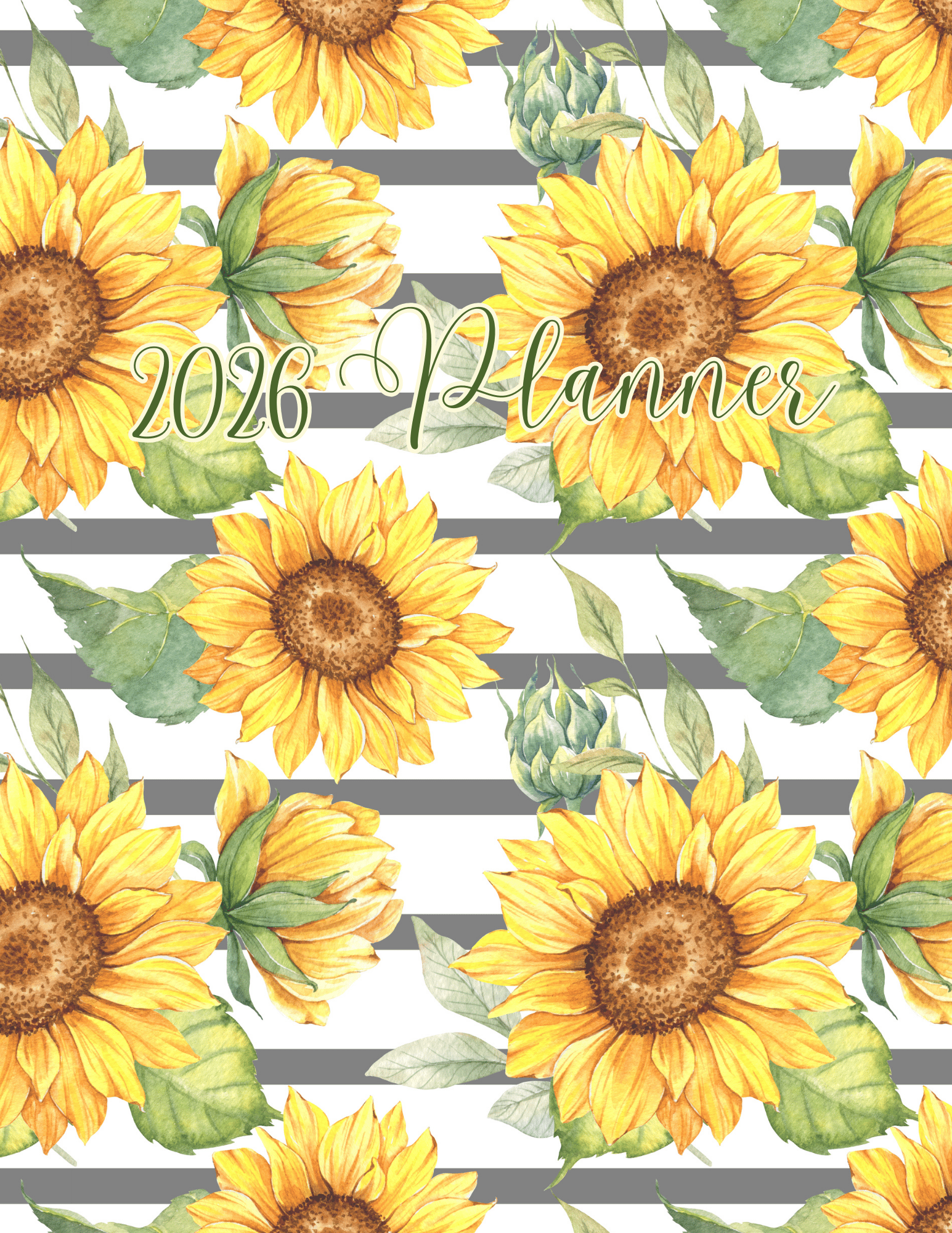 Sunflower Themed 2026 Planner - Payhip