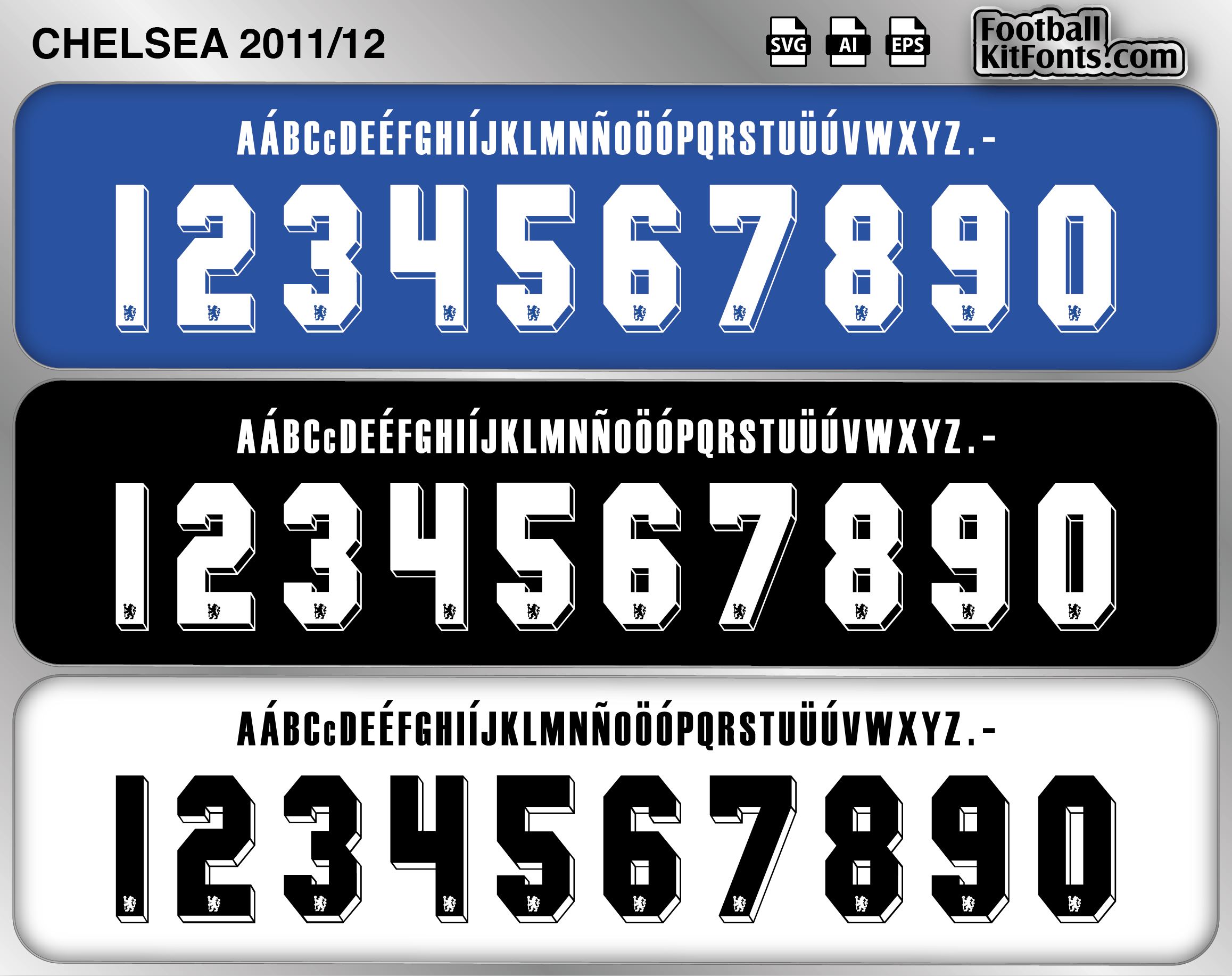 Chelsea 2011-12 Vector Font