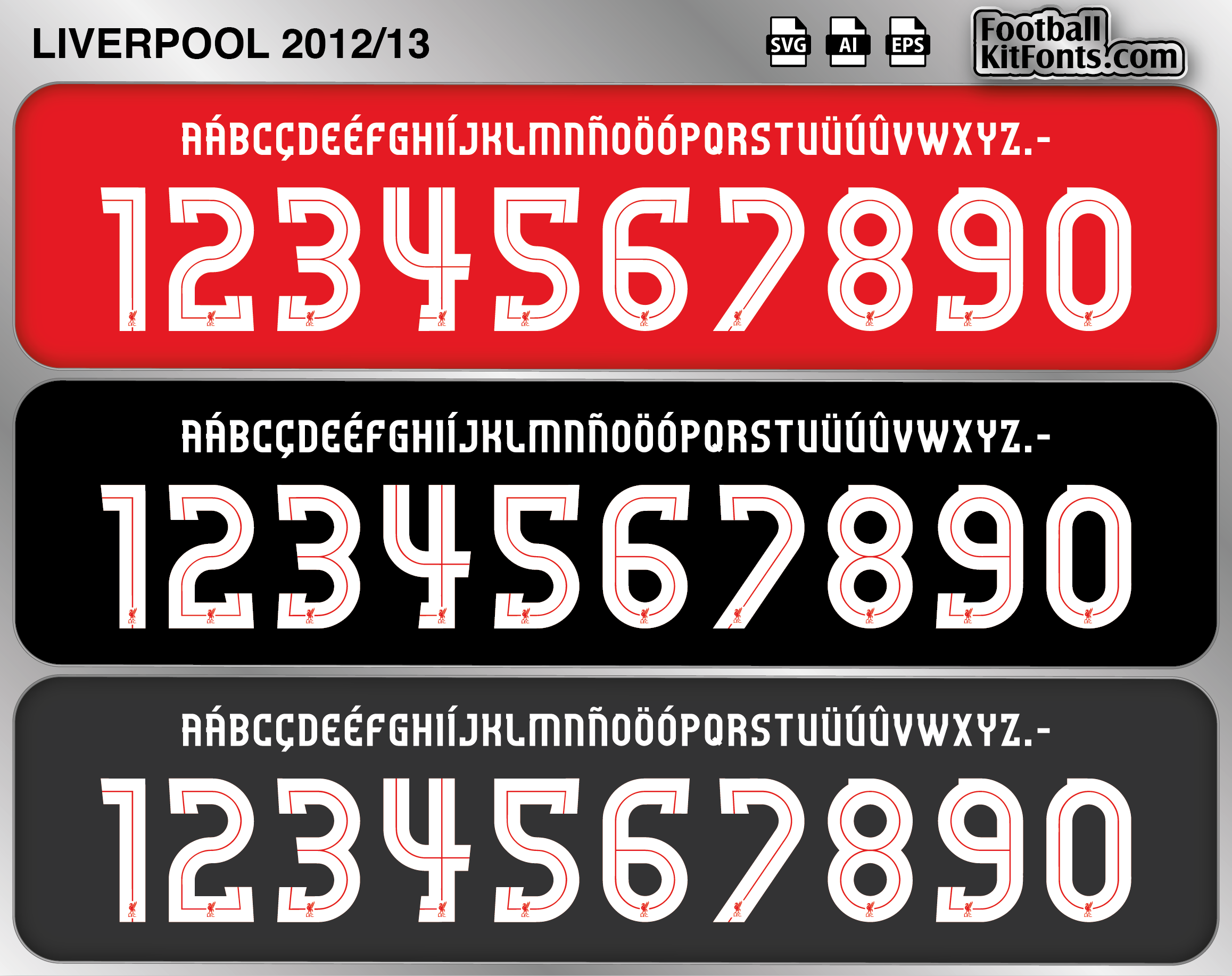 Liverpool 2012-13 Vector Font