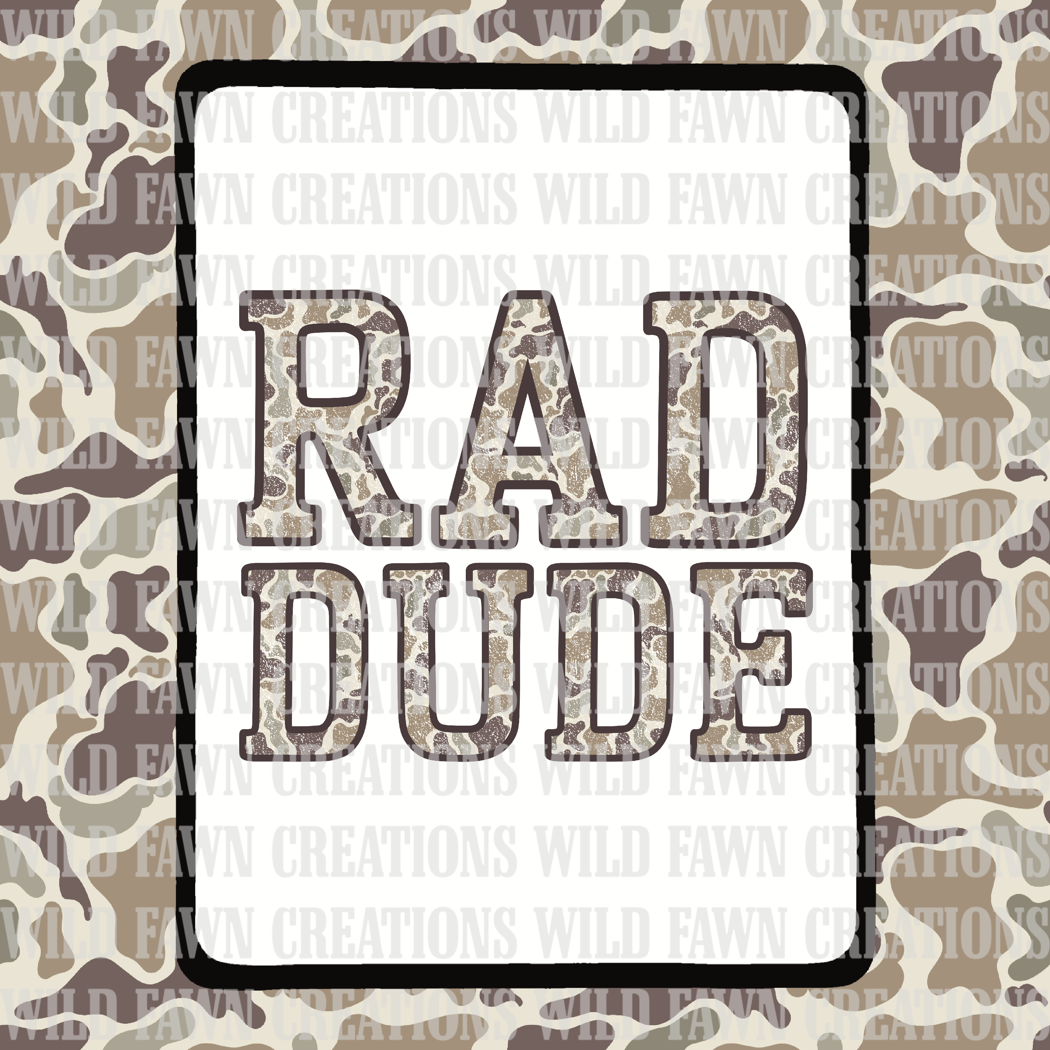 Rad Dude PNG | Camo Sublimation & DTF Digital Download - Payhip