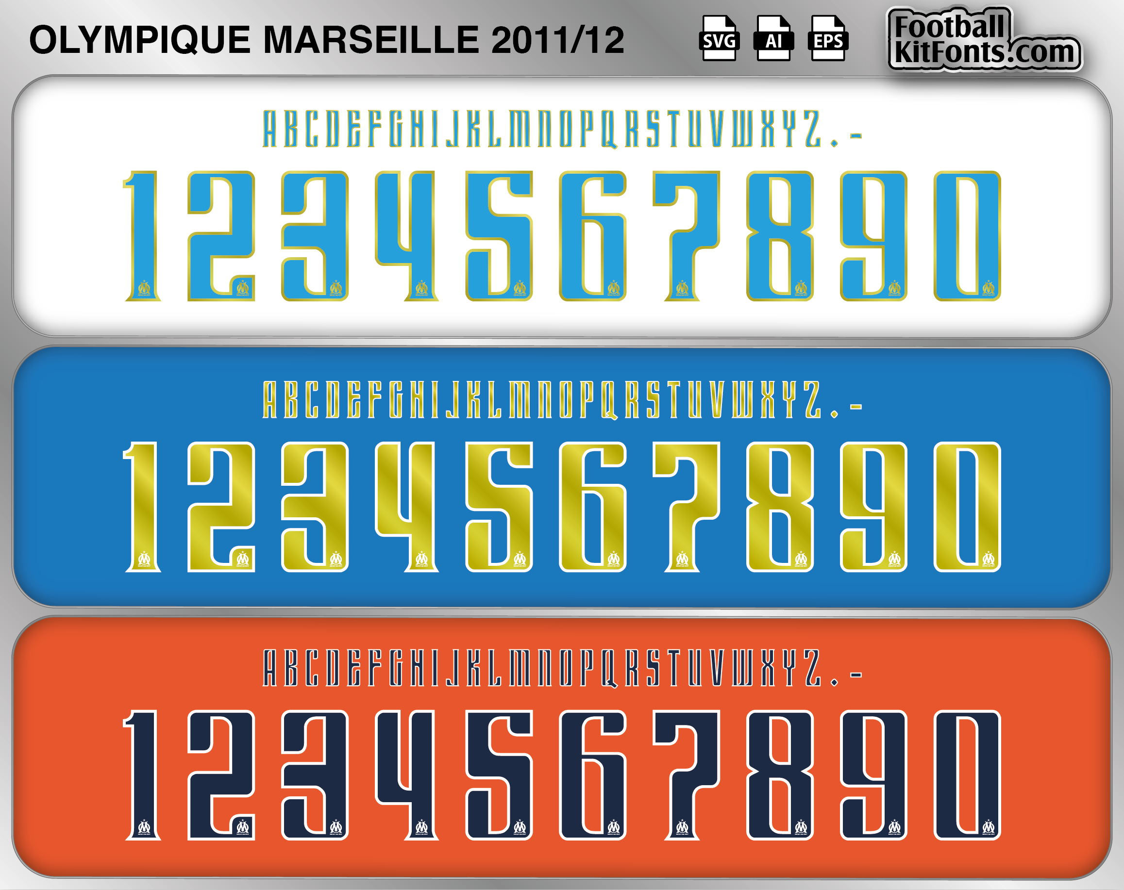 Olympique Marseille 2011-12 Vector Font