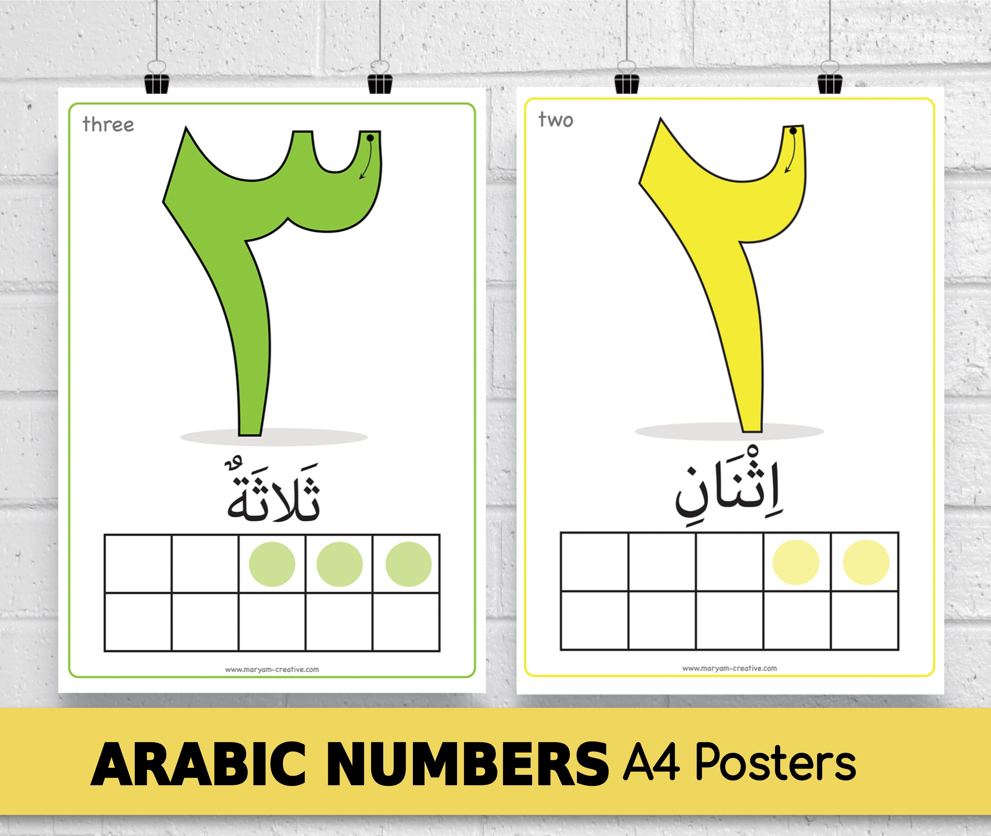 Arabic Numbers A4 Posters with ten frames, الأرقام العربية - Instant ...