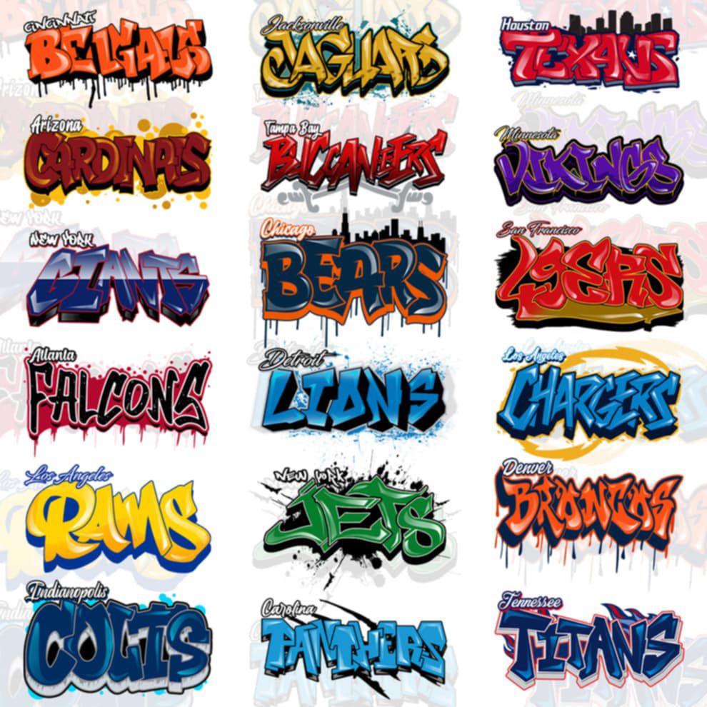 32 Graffiti Style NFL Designs PNG - Payhip