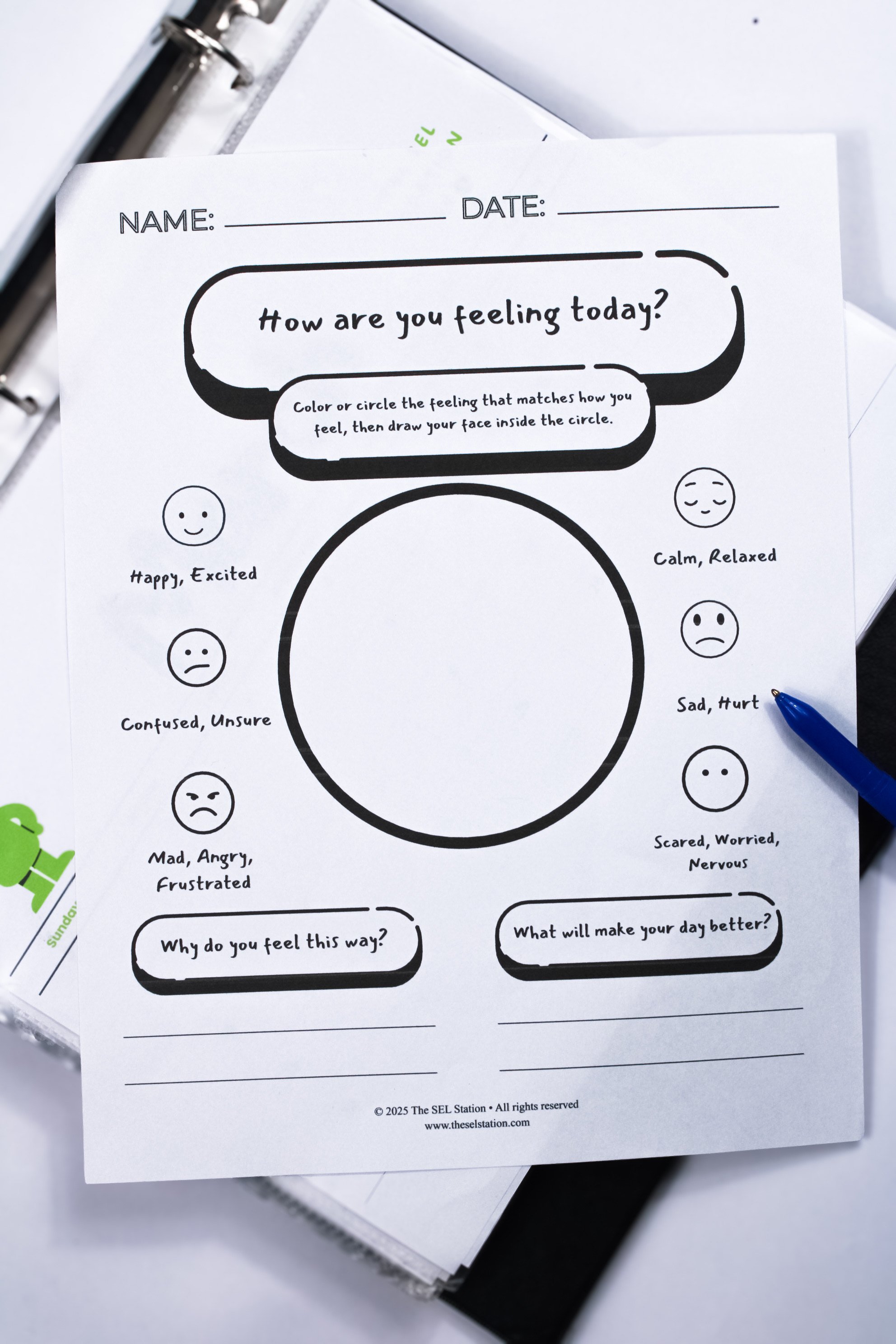 How Are You Feeling Today? | Feelings Check-In Worksheet (Print & Go ...