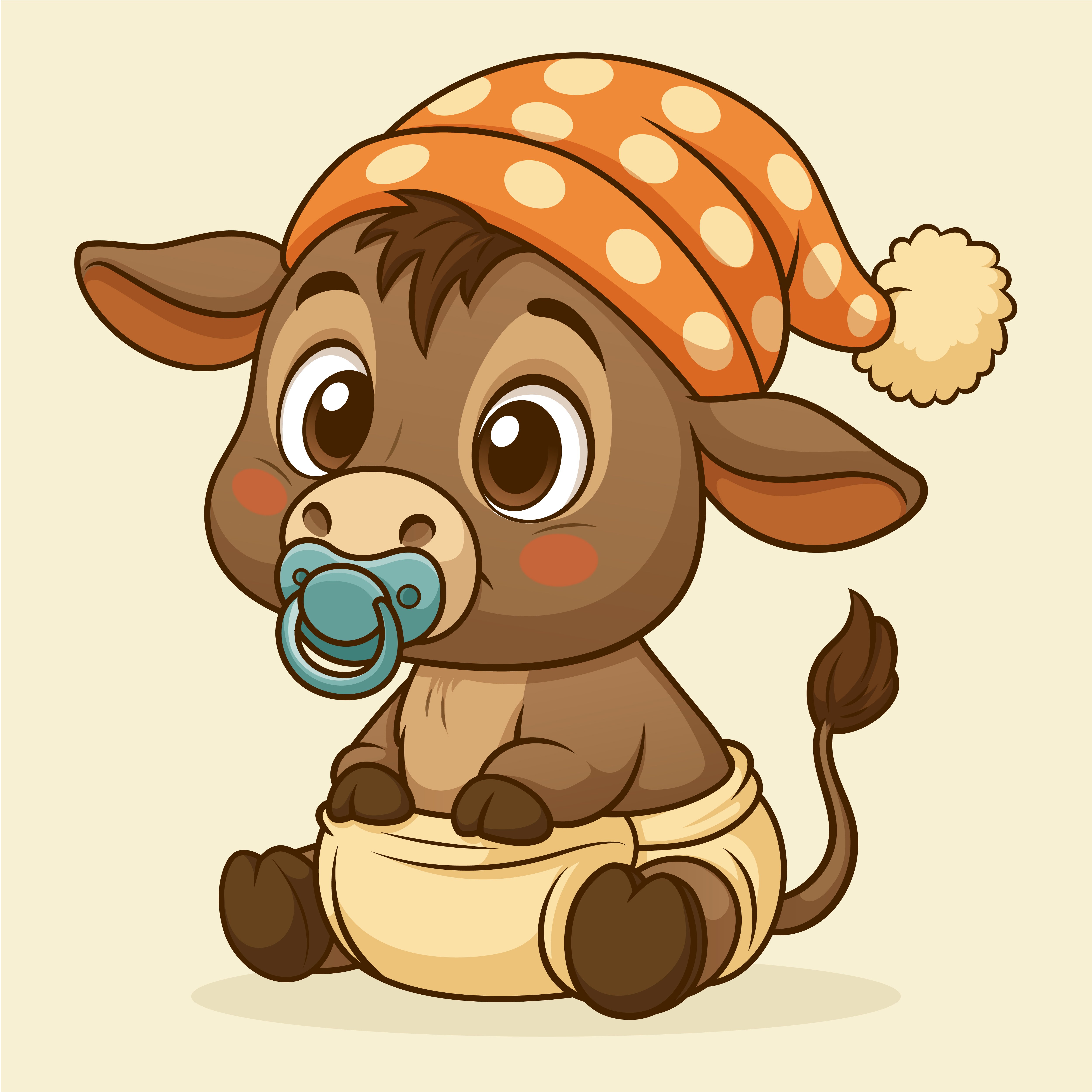 cute baby donkey cartoon baby donkey drawing diaper hat - Payhip
