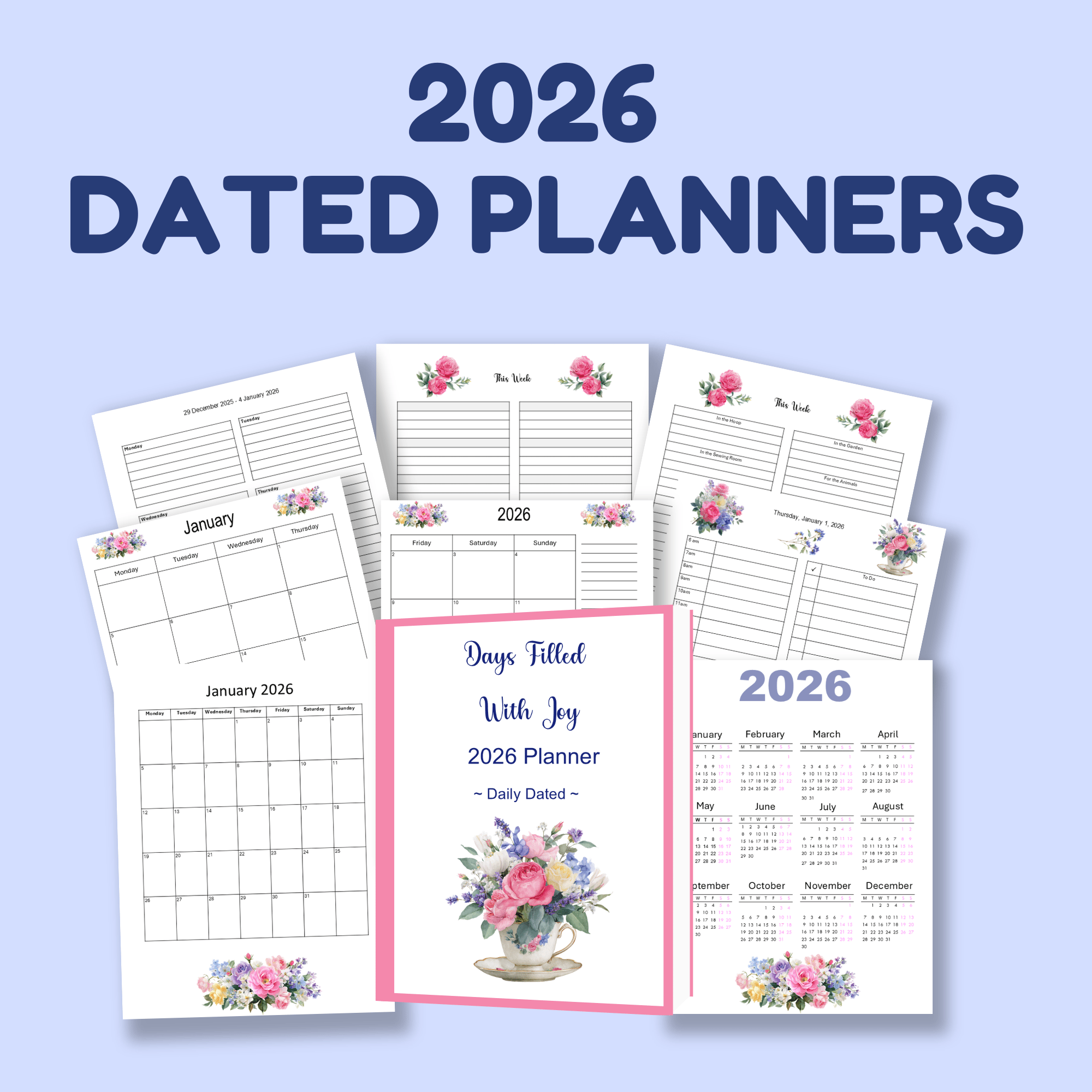 Days Filled With Joy 2026 Dated Planners - Payhip