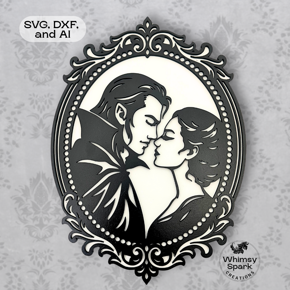 Gothic Vampire Couple SVG Laser Cut File Dark Romance Valentine Wedding ...