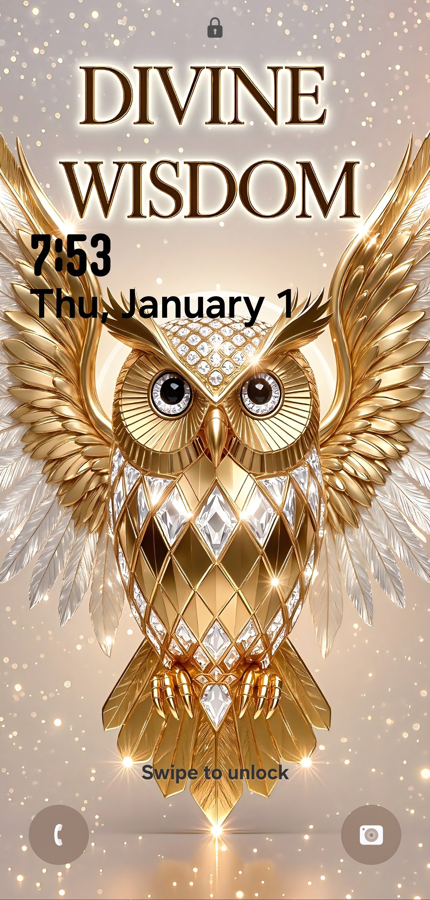 Divine Wisdom Owl – Golden Guardian of Insight | 8K Phone Wallpaper ...