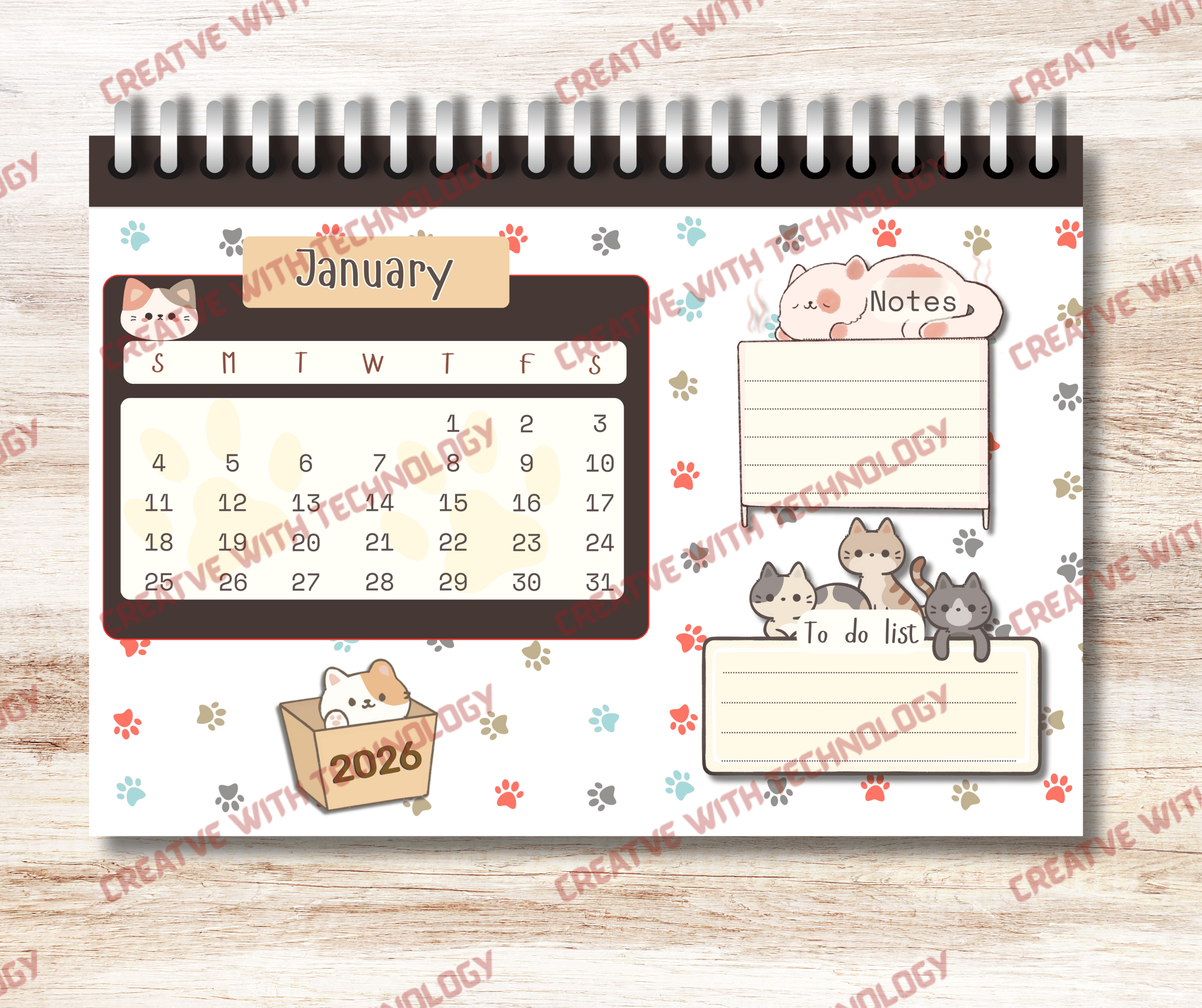 Free January – Cat Calendar 2026 - Payhip