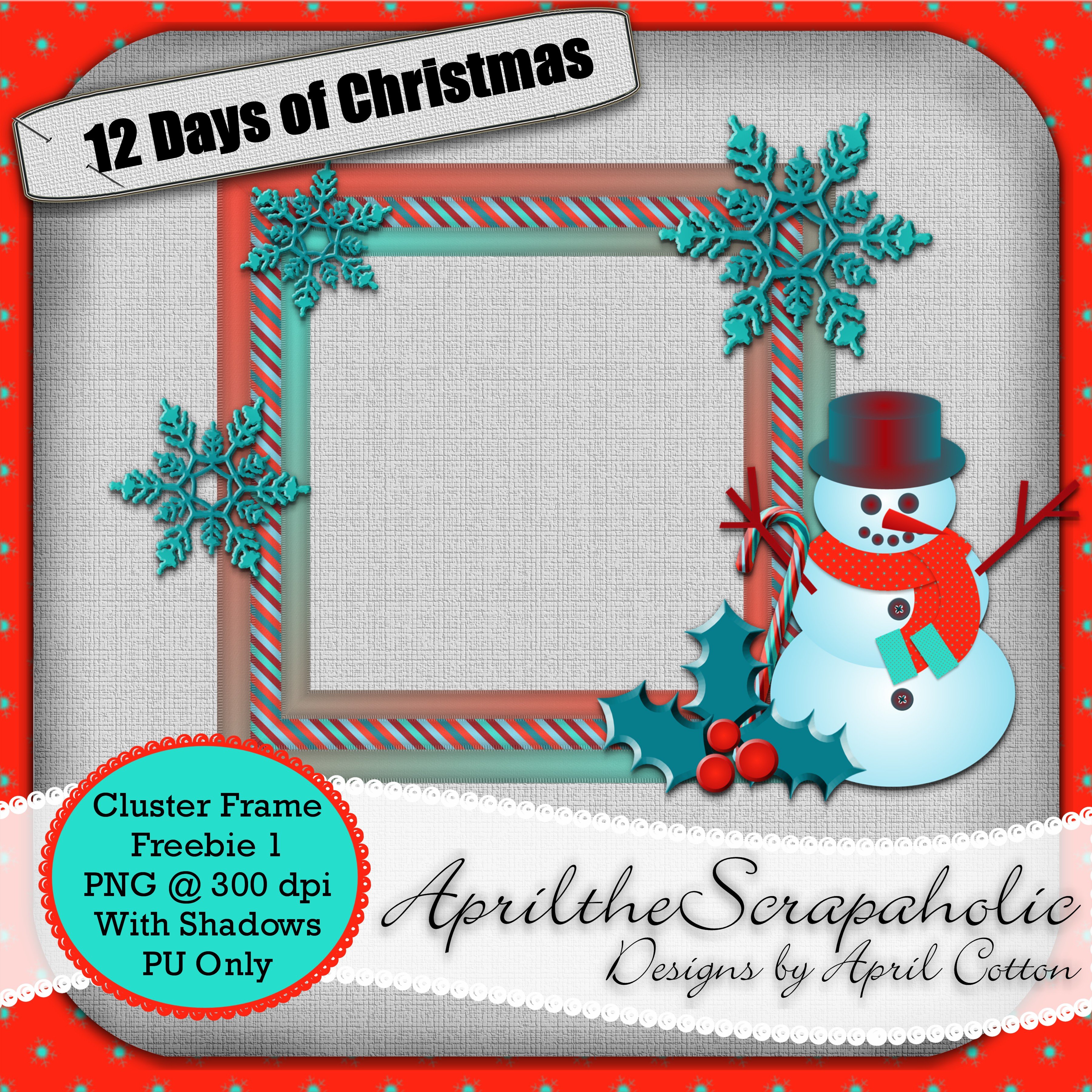 12 Days of Christmas - Cluster Frame Freebie 1 - Payhip