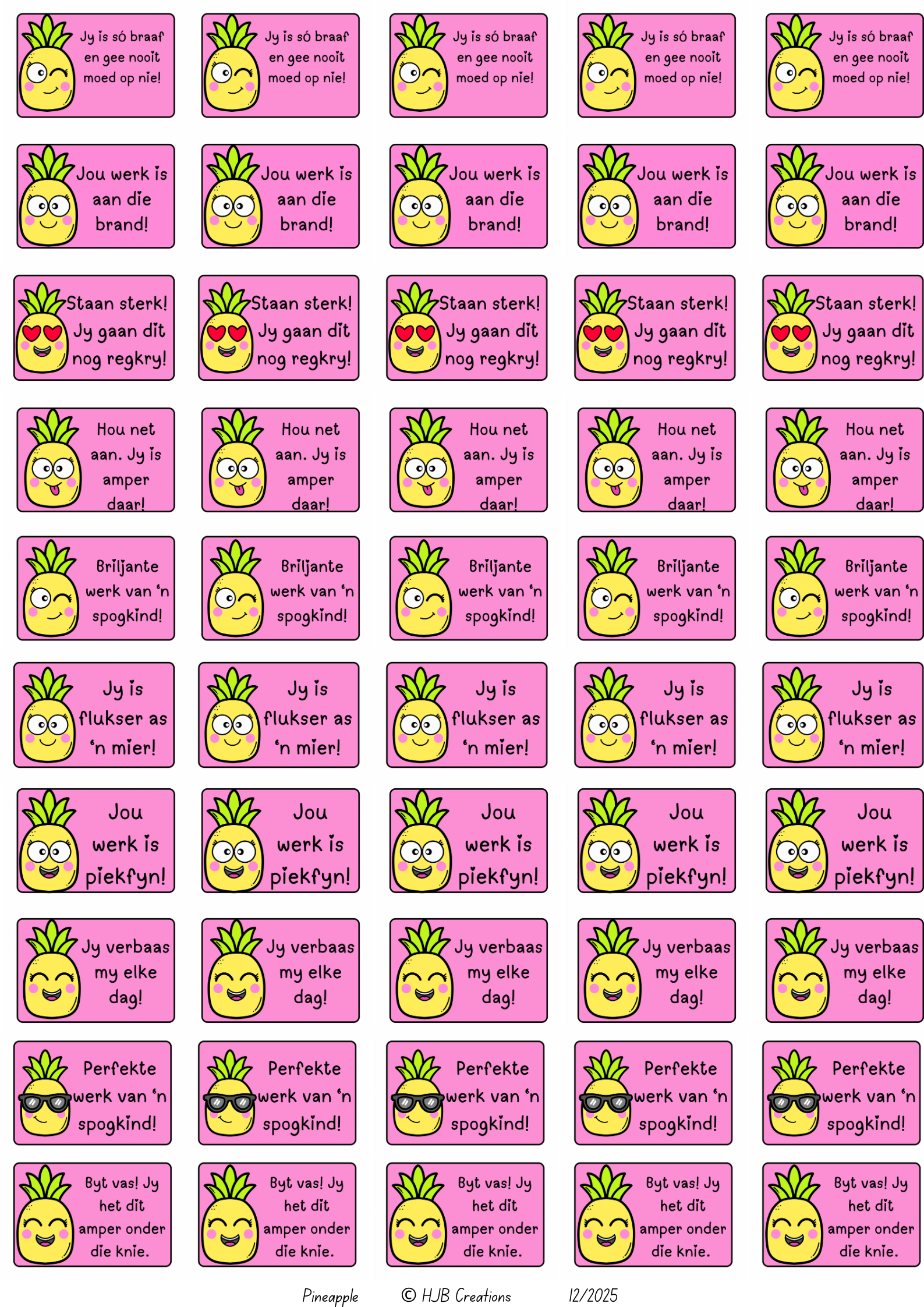 Afrikaanse Pynappel “reward stickers” - Payhip