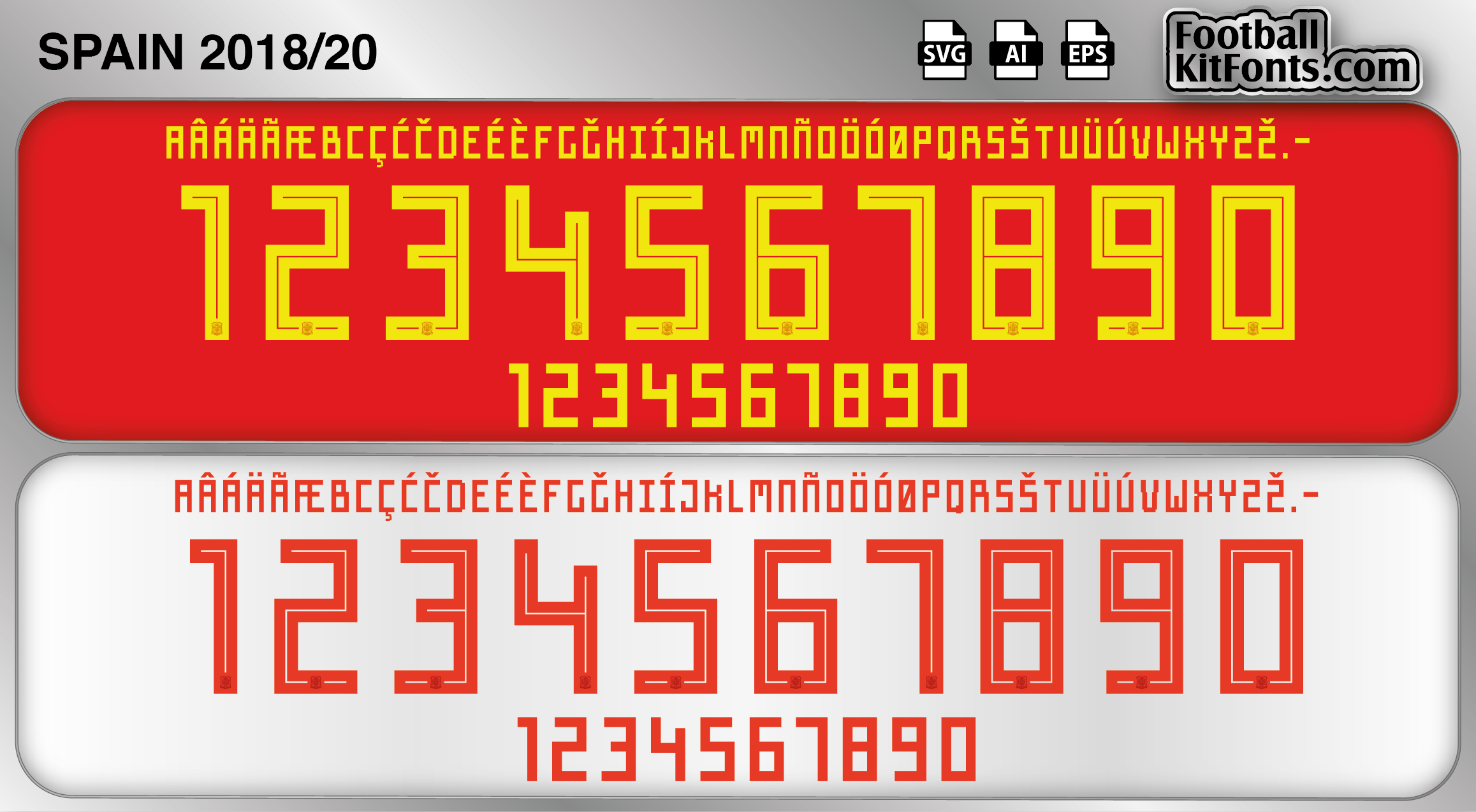 Spain 2018-20 Vector Font