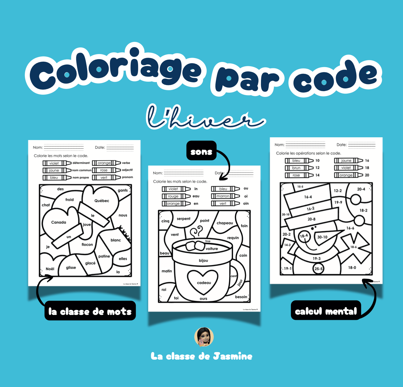 Coloriage par code - l'hiver - Payhip