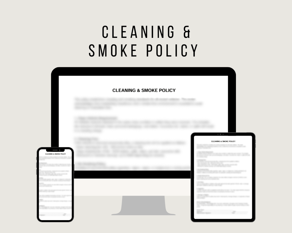 Cleaning & Smoke Policy - Payhip