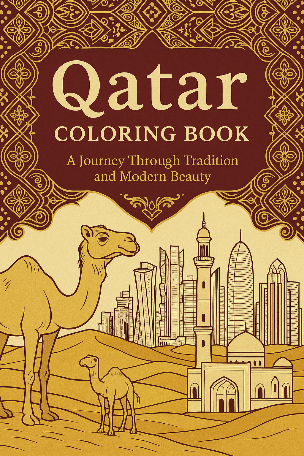 Qatar, 62 designs, coloring ebook, digital printable product, instantly ...