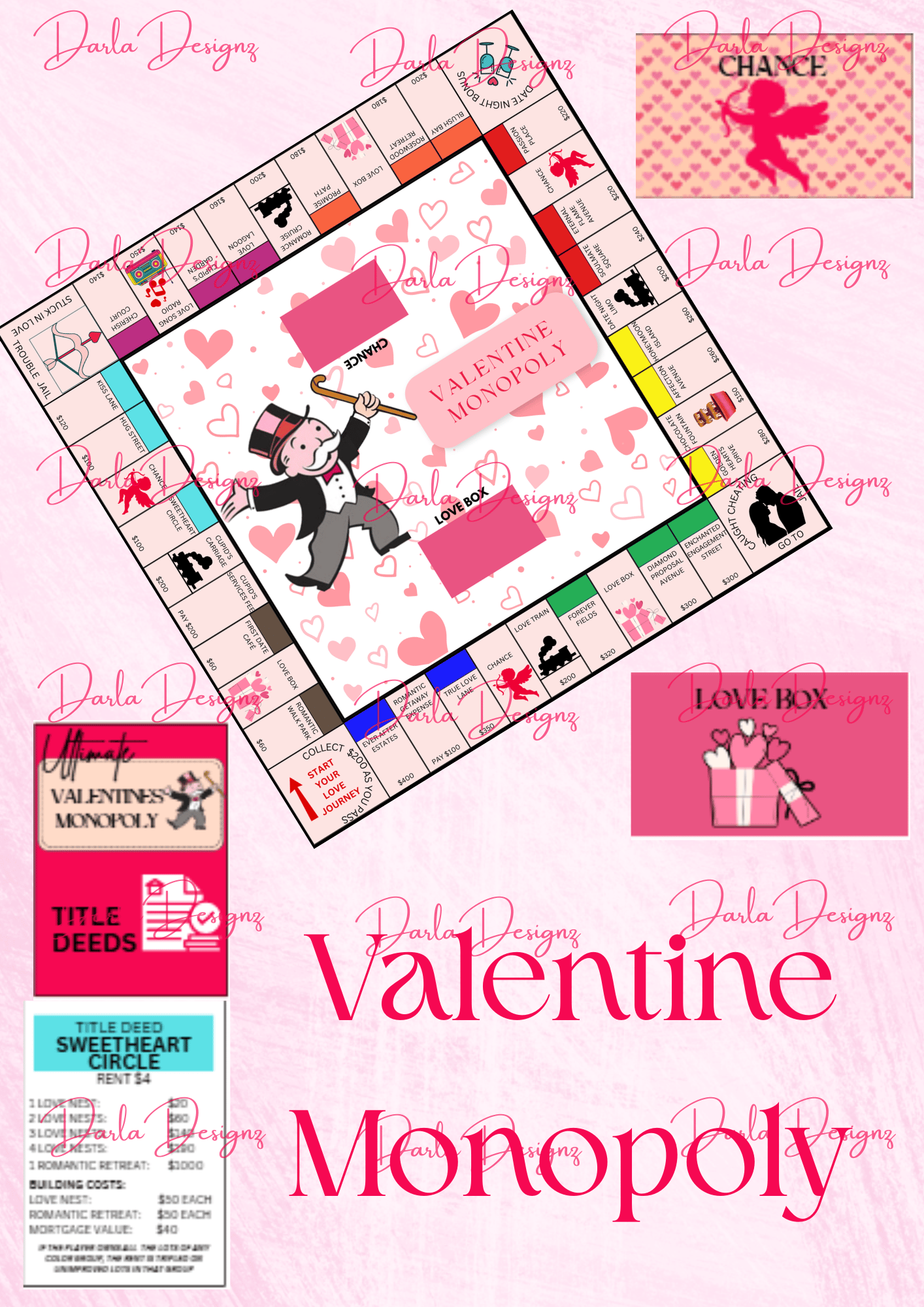 Valentine Themed Monopoly-Style Game Board - Payhip