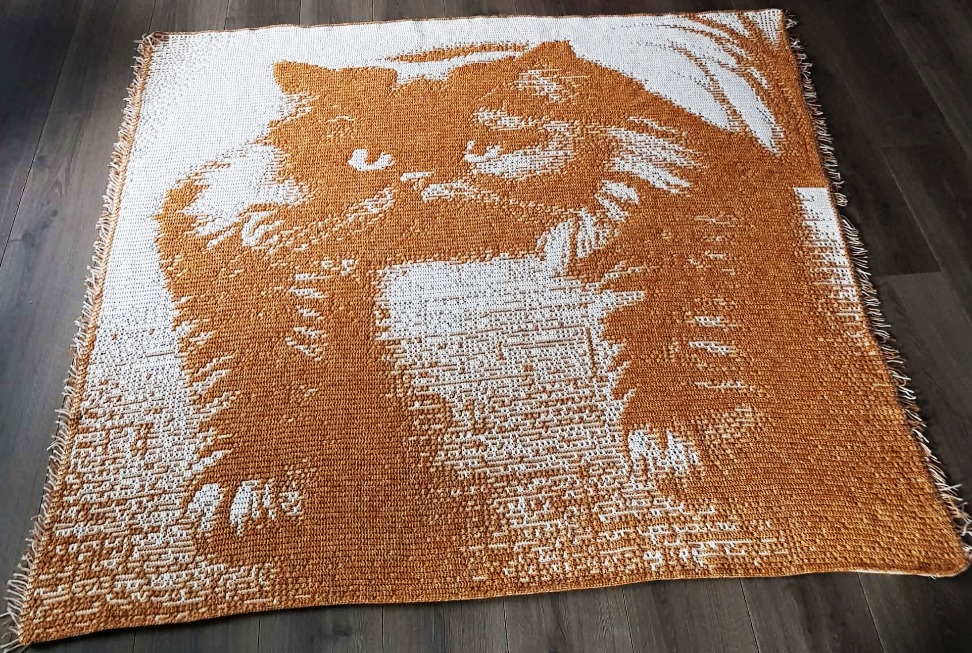 Overlay Mosaic crochet blanket, LAZY CAT, written pattern row by row ...