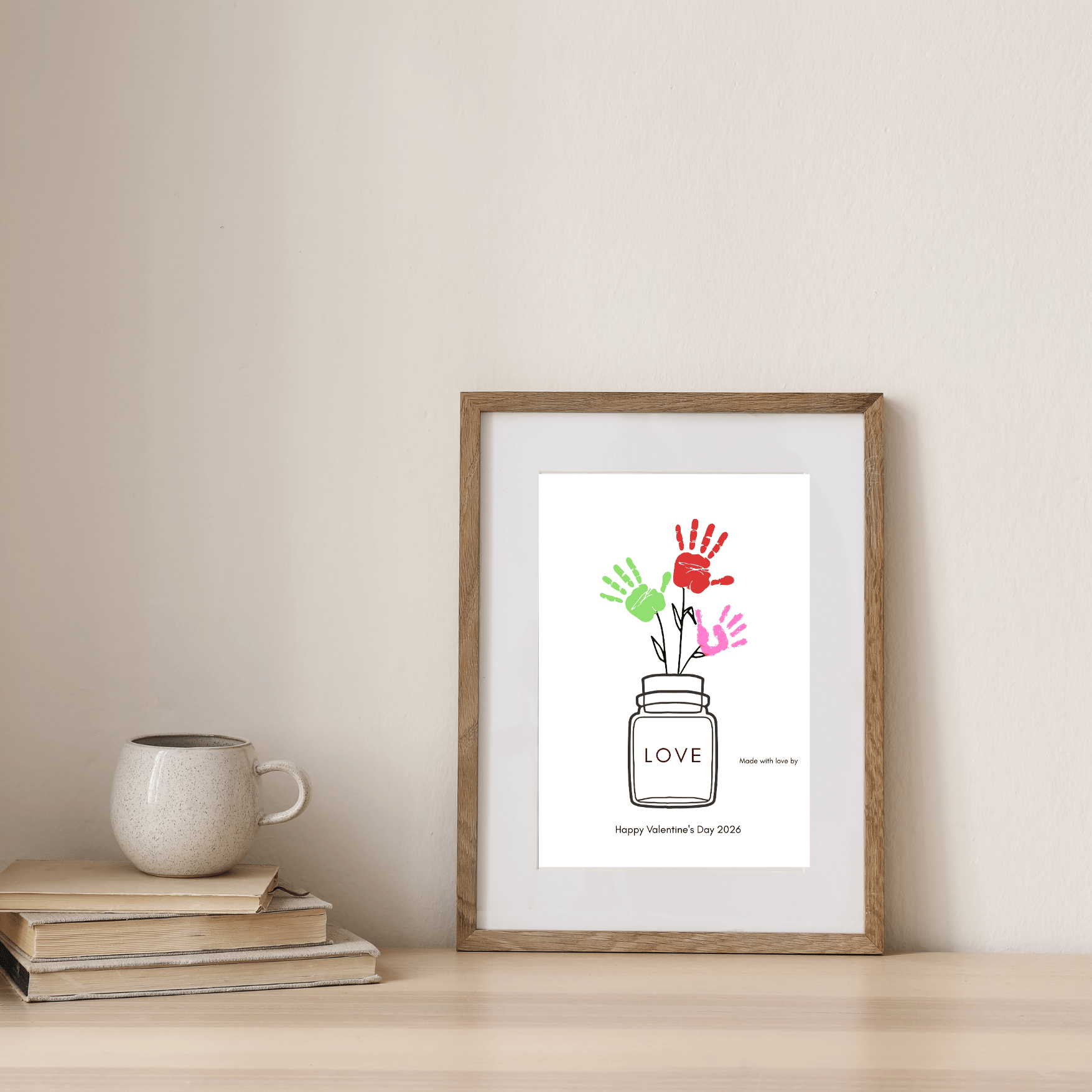 Valentine’s Day Handprint Art Printable | DIY "Love Jar" Flower Craft ...