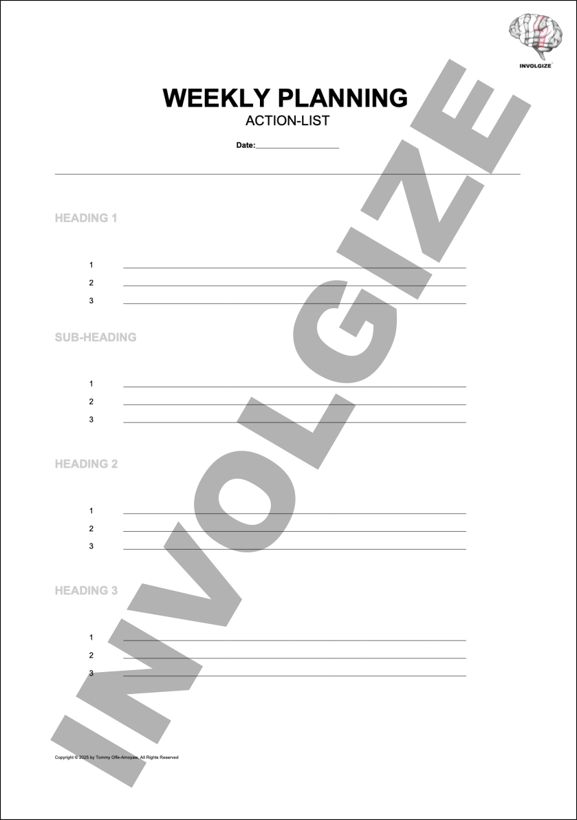 Involgize Weekly Planning Action-List Doc - Payhip