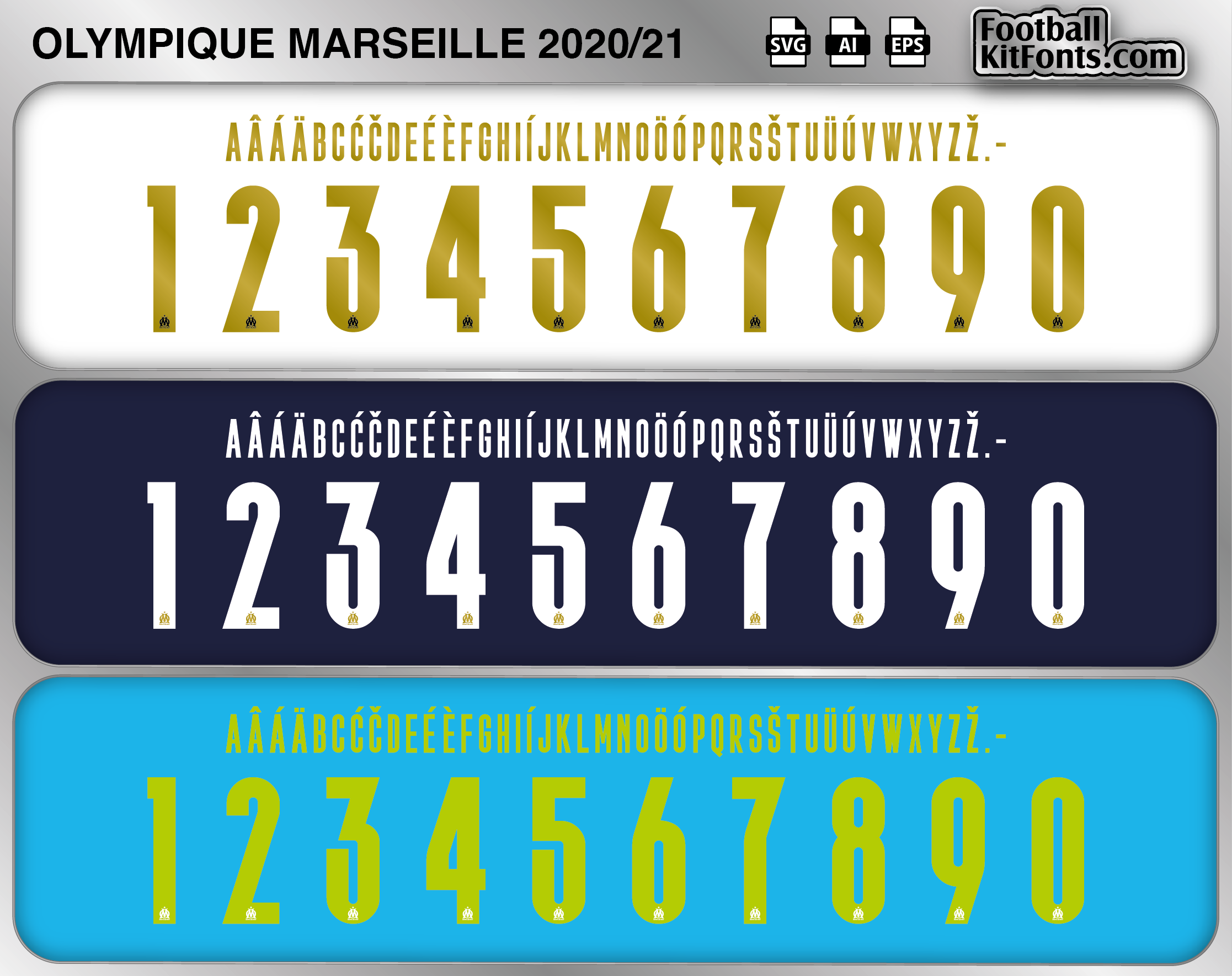 Olympique Marseille 2020-21 Vector Font
