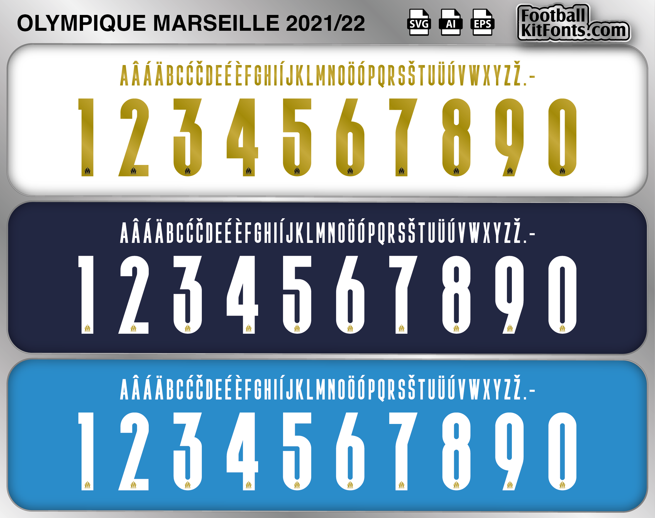 Olympique Marseille 2021-22 Vector Font