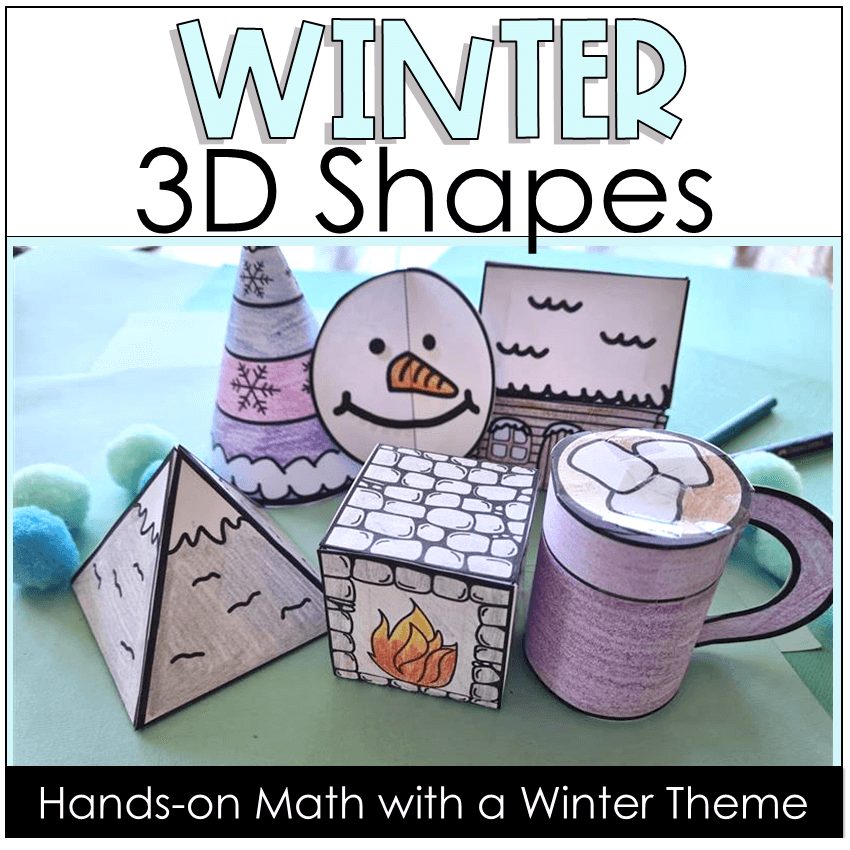 Winter 3D Shapes 2nd, 3rd, 4th, 5th Grade Hands-on Geometry Math Activity