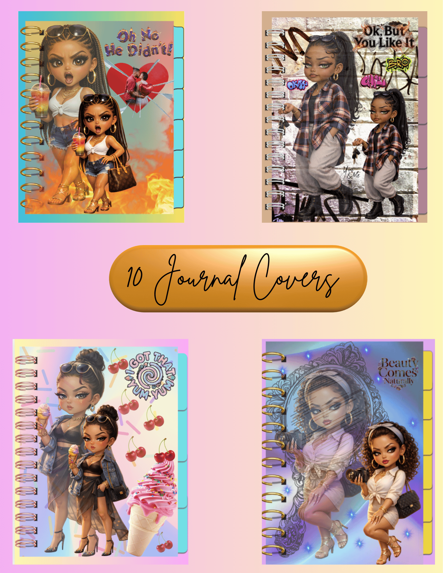 10 Luxury Chibi Journal Covers – Digital Download - Payhip