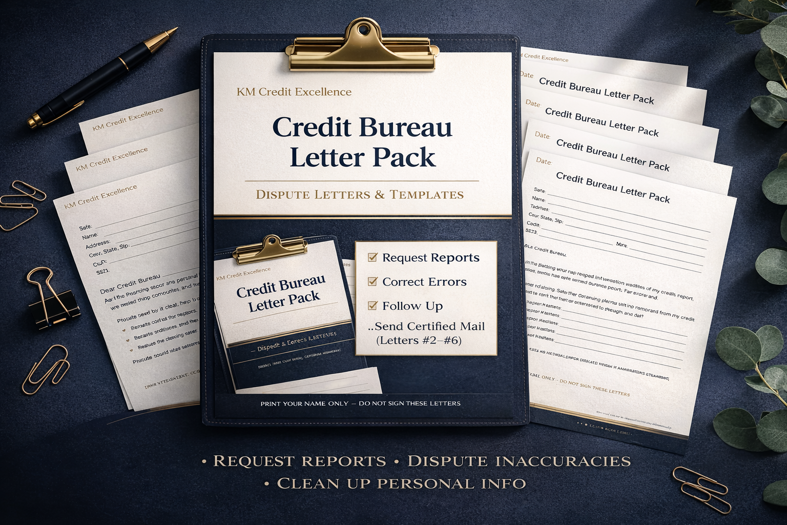 KM Credit Dispute Basic Letter Kit "A Step-by-Step, Printable System ...