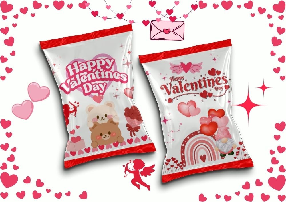 Valentine Chip Bags Bundle | Editable Canva Snack Bags | Valentine ...