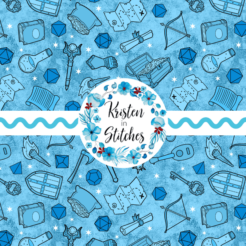Fantasy Games Seamless Pattern, RPG DND Adventure, Blue - Payhip