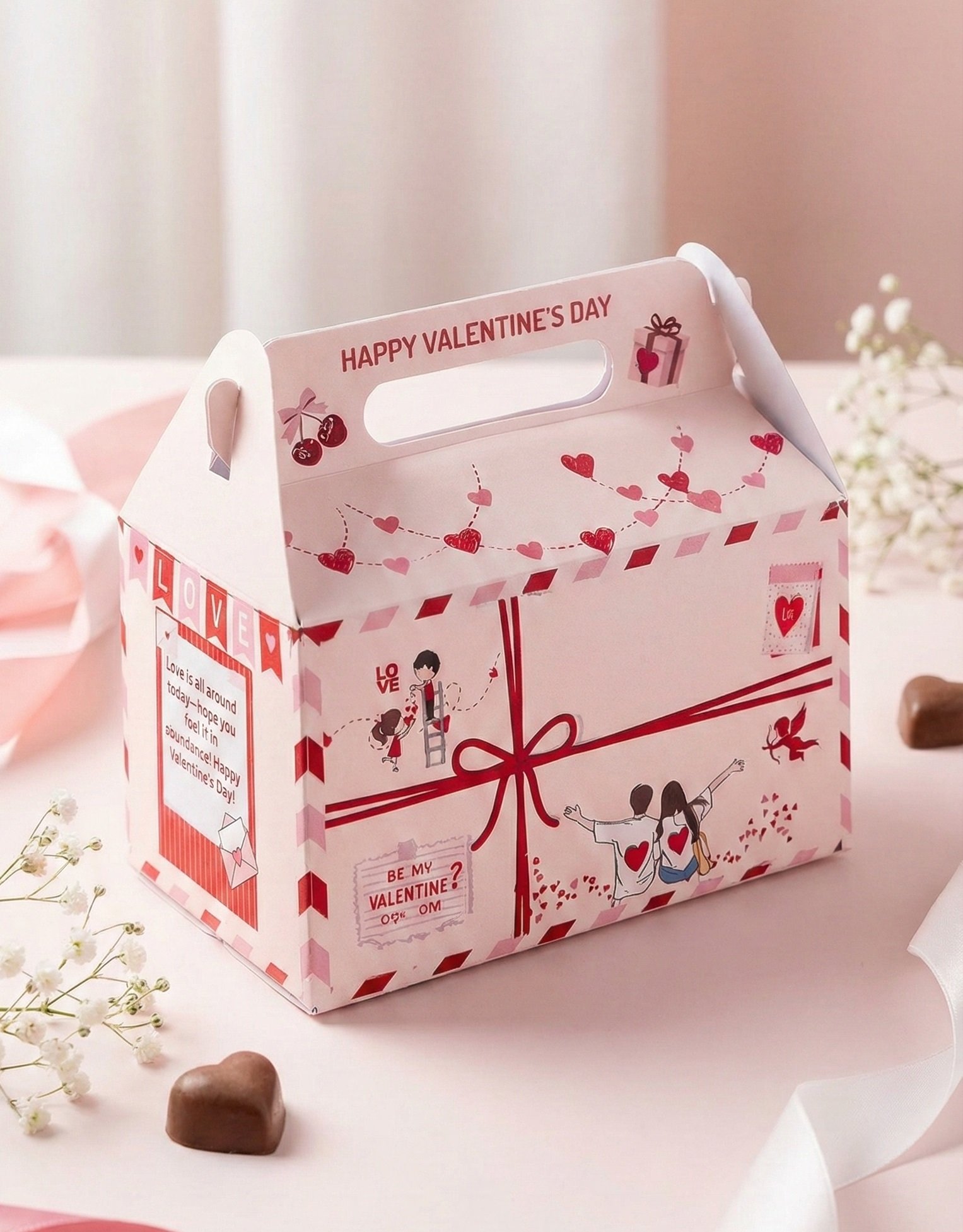 Printable Valentine’s Day Box Template | DIY Photo Gift Box Canva ...