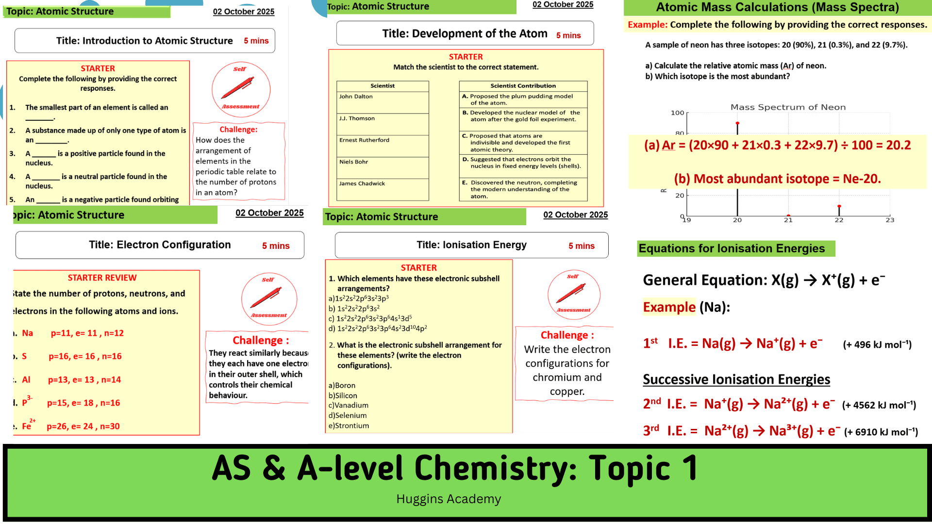 Topic 1 AS & Alevel Chemistry Full Lesson Plans - Payhip