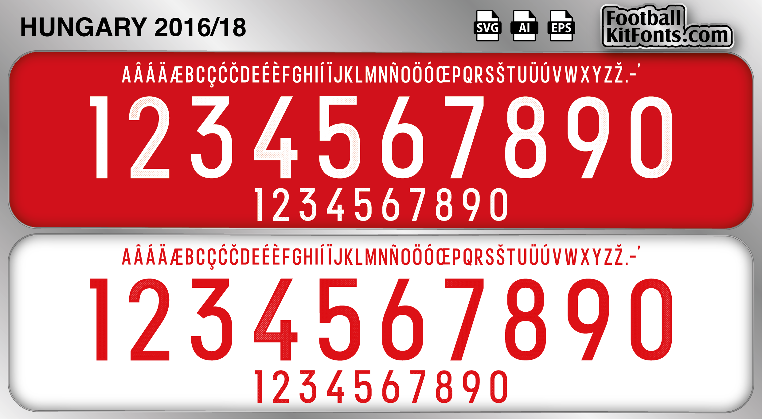 Hungary 2016-18 Vector Font