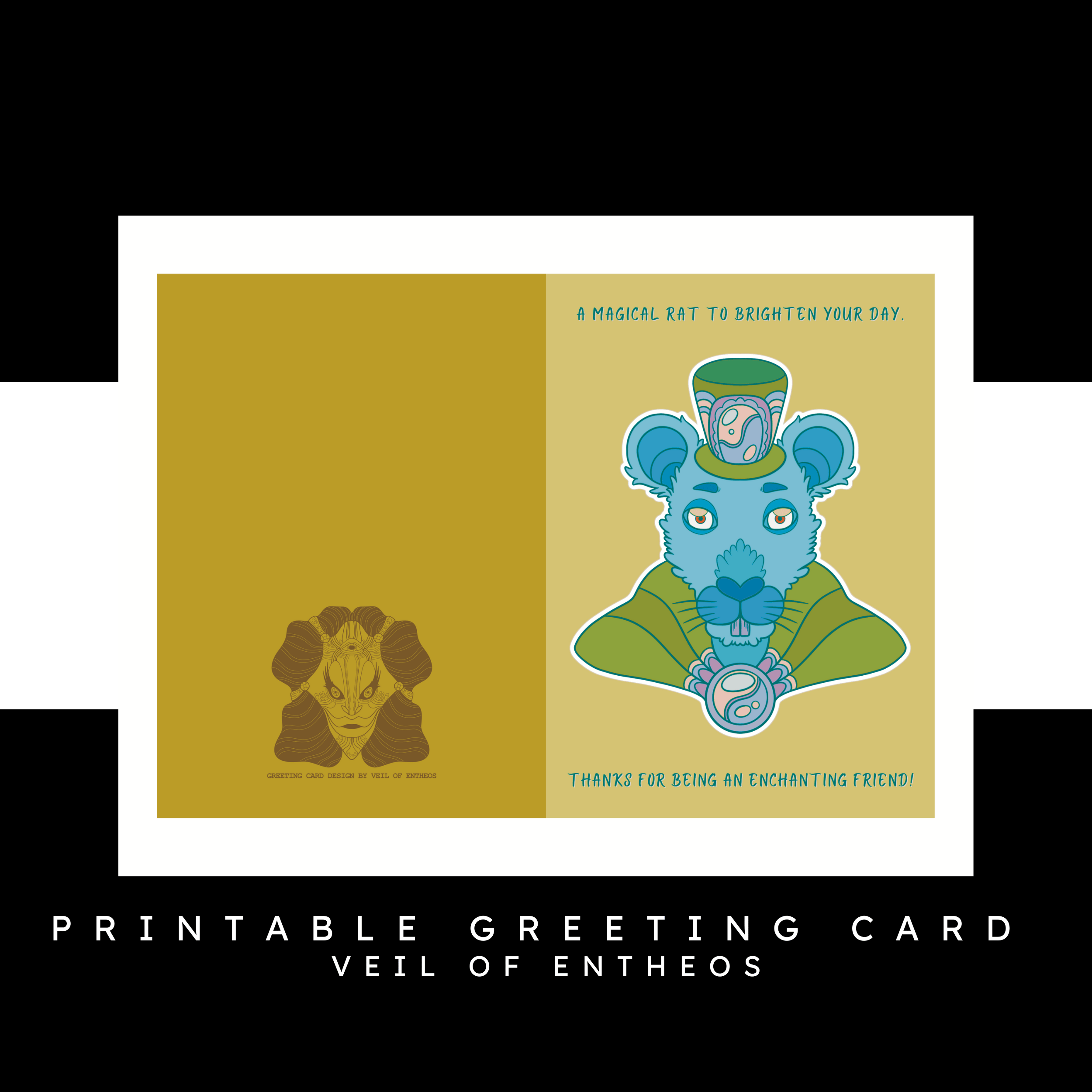 Printable Rat Greeting Card by Veil of Entheos - Payhip