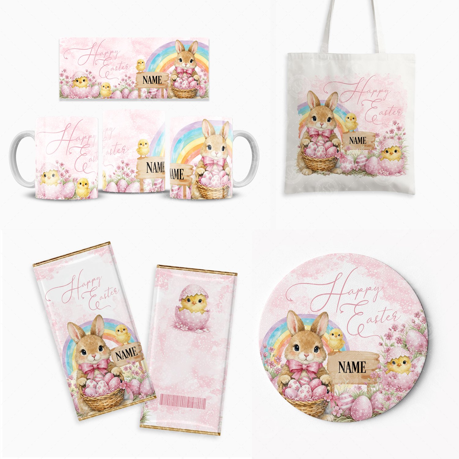 Bunny & Chick Easter Bundle No Photo Version (Pink) - Payhip