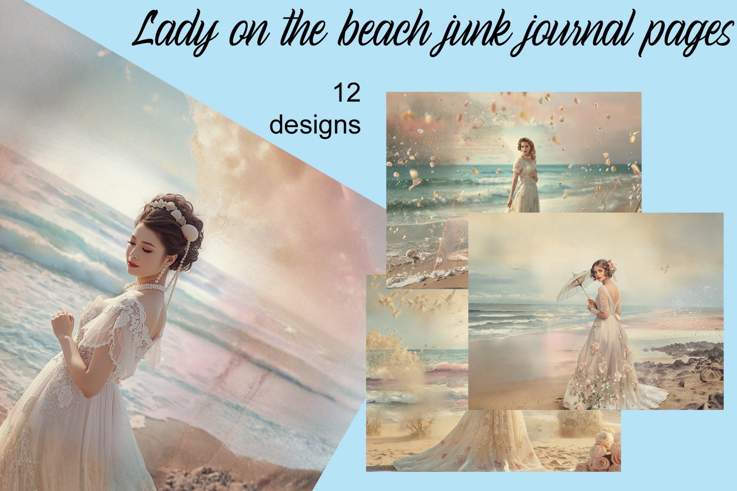 Lady on the Beach Junk Journal Pages - Payhip