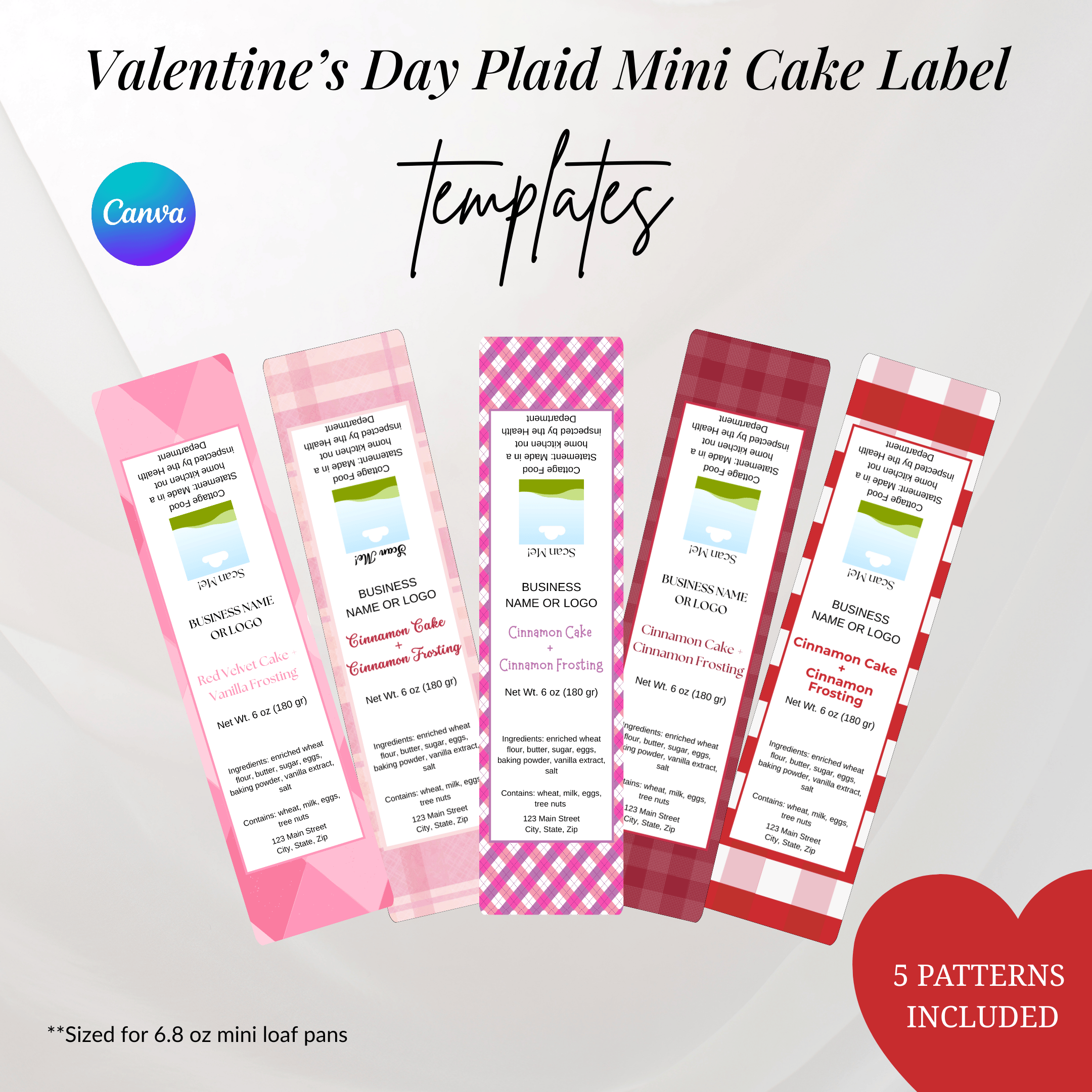 Sweet Label Studio - 2x8" Mini Cake Label Templates